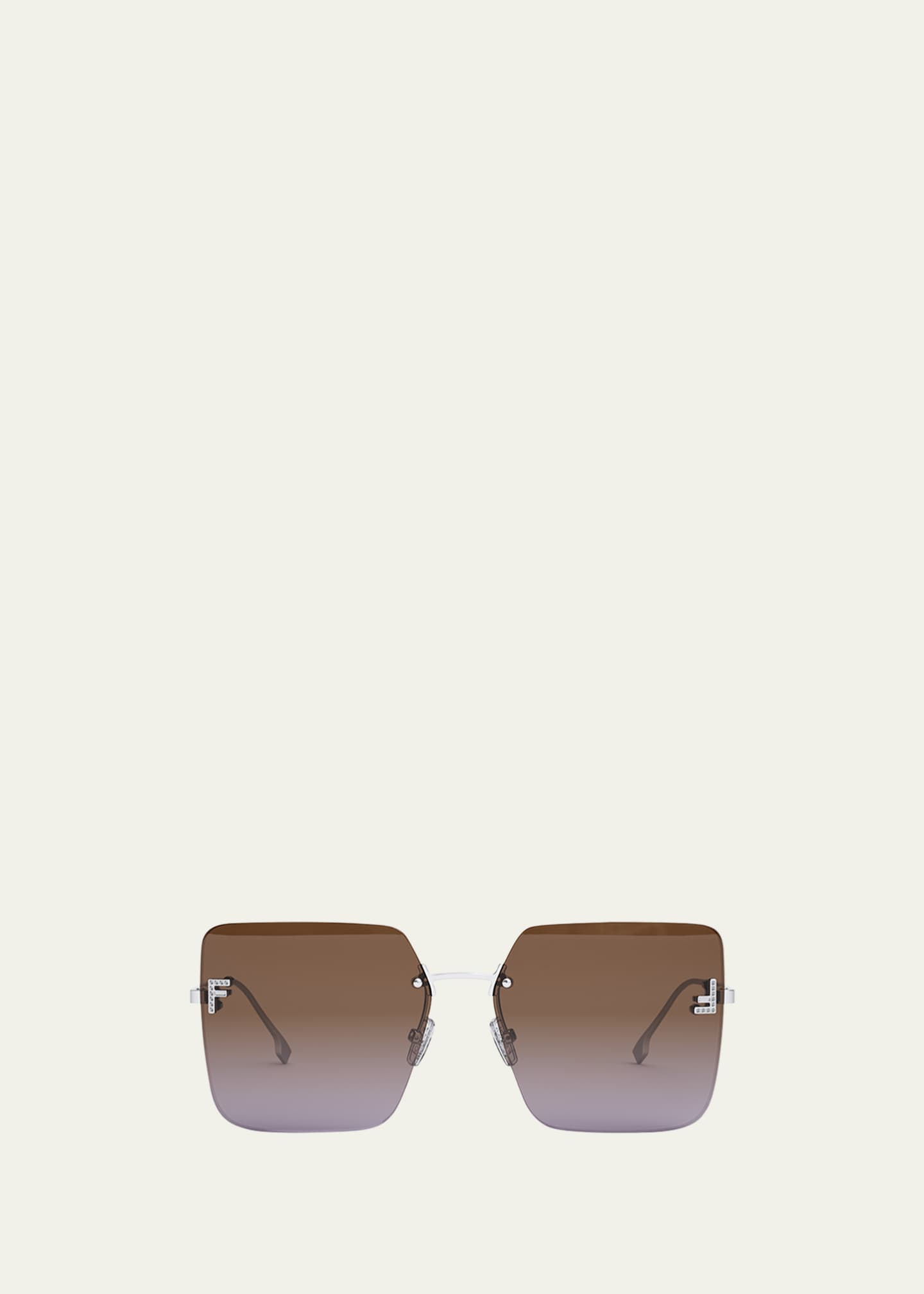 Fendi F Monogram Rimless Metal Butterfly Sunglasses - Bergdorf Goodman