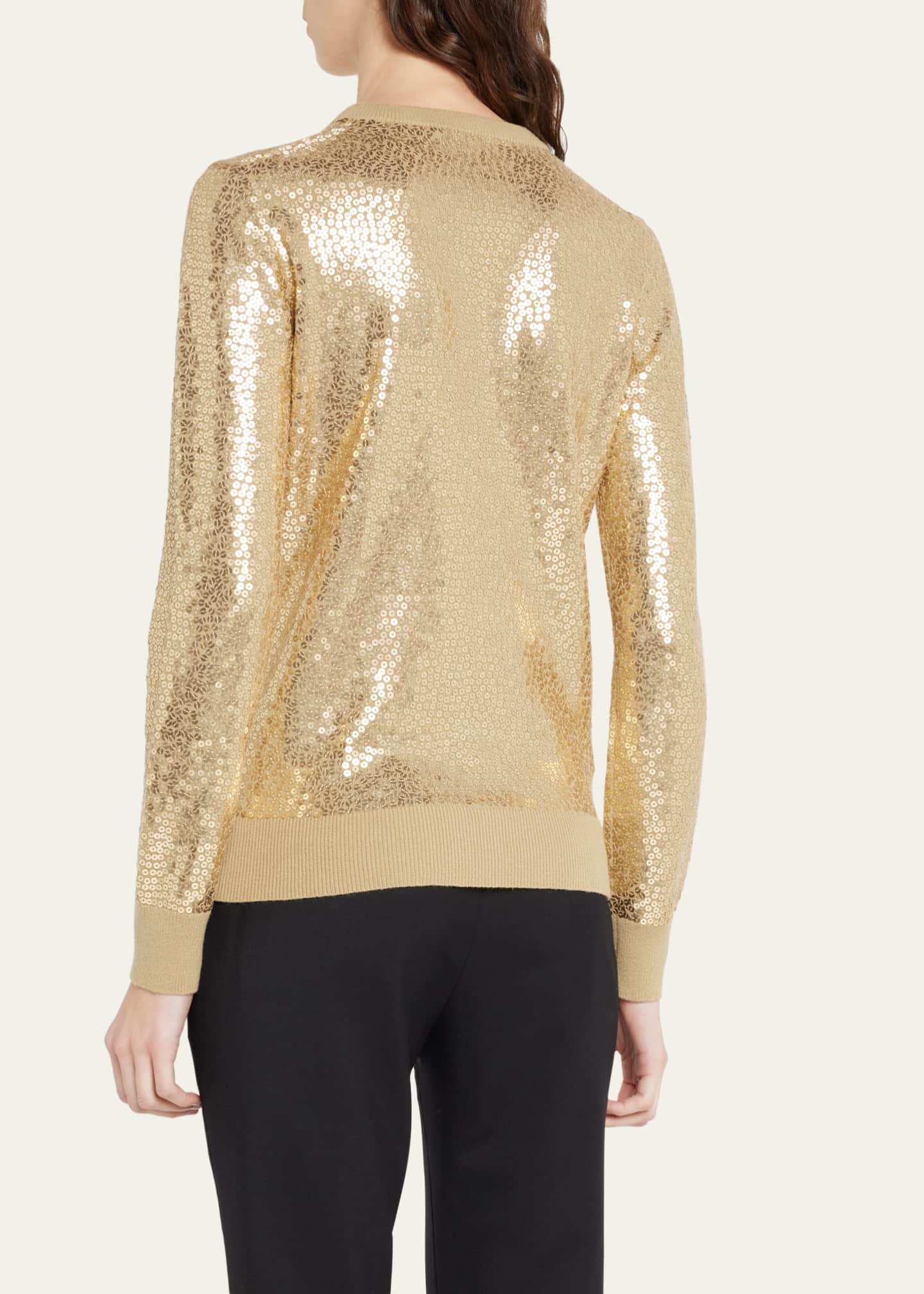 Michael Kors Collection Sequin Embellished Crewneck Pullover Bergdorf