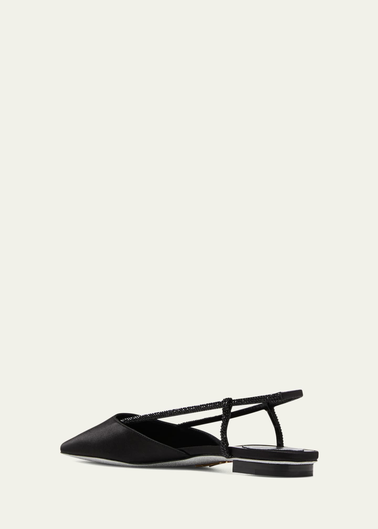 Rene Caovilla Strass Satin Slingback Ballerina Flats - Bergdorf Goodman