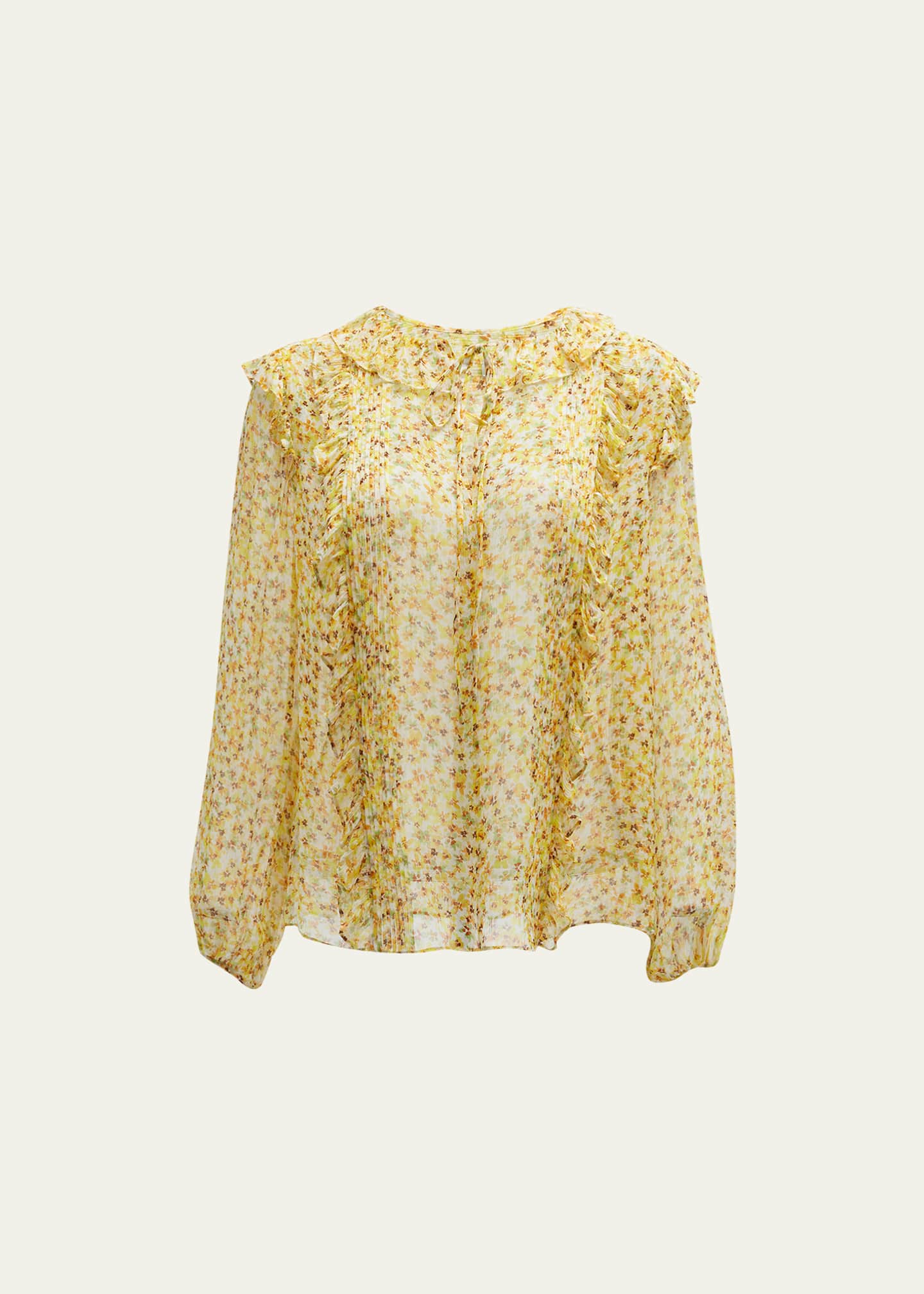 Jason Wu Ruffle-Trim Floral-Print Silk Blouse - Bergdorf Goodman