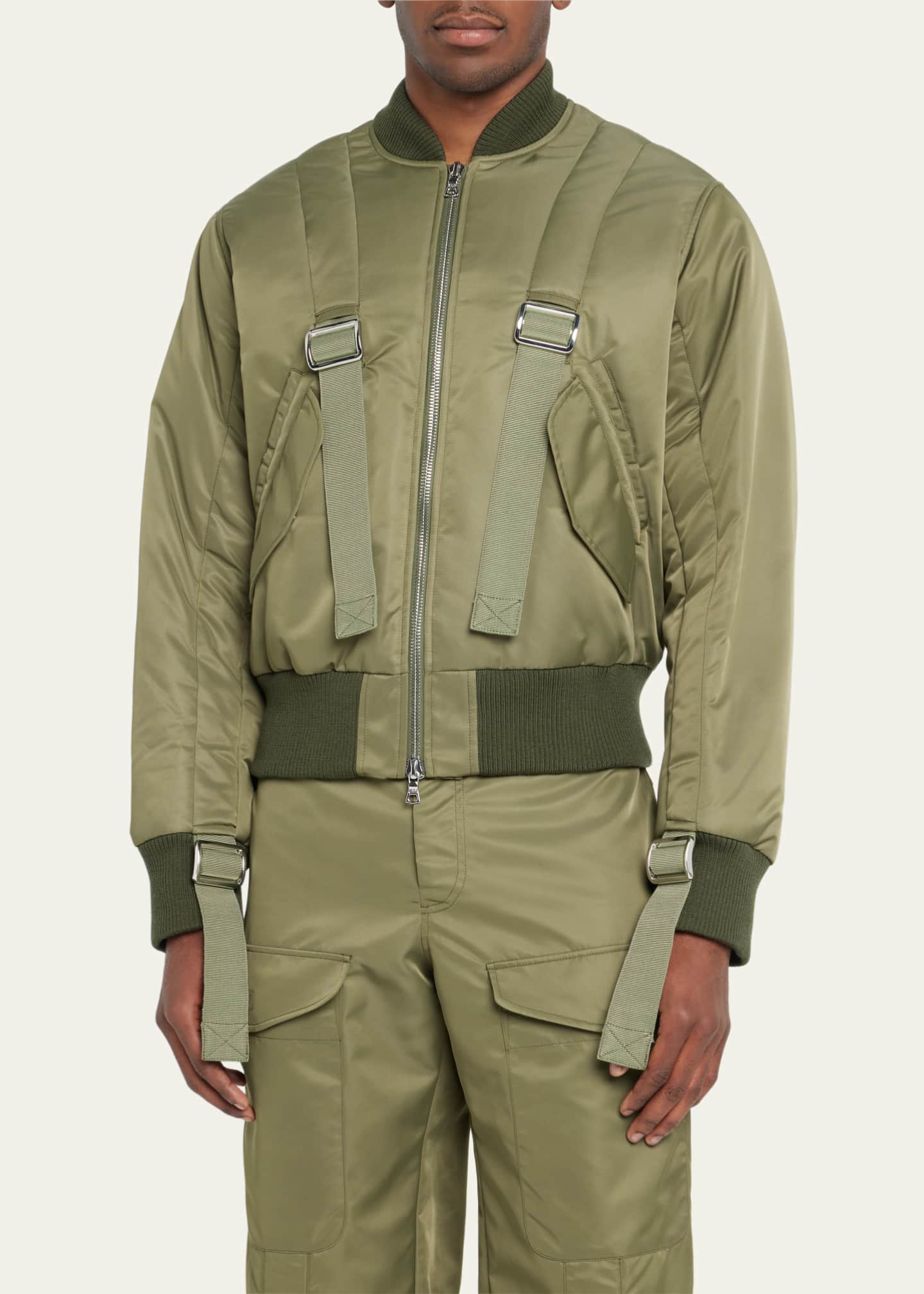 Simone Rocha Men's Adjustable Slider Nylon Bomber Jacket - Bergdorf Goodman