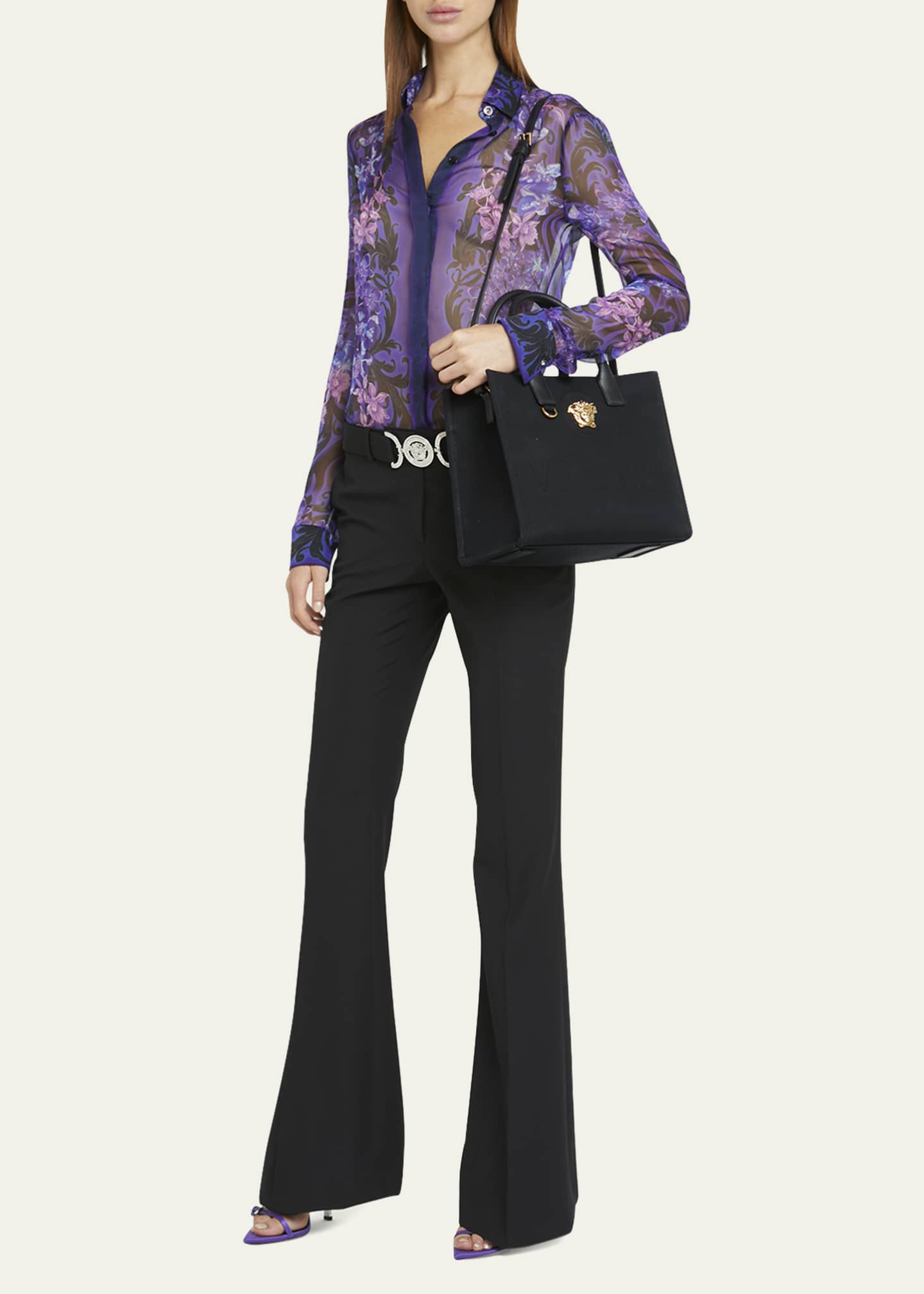 Versace La Medusa Mini Canvas Tote Bag - Bergdorf Goodman