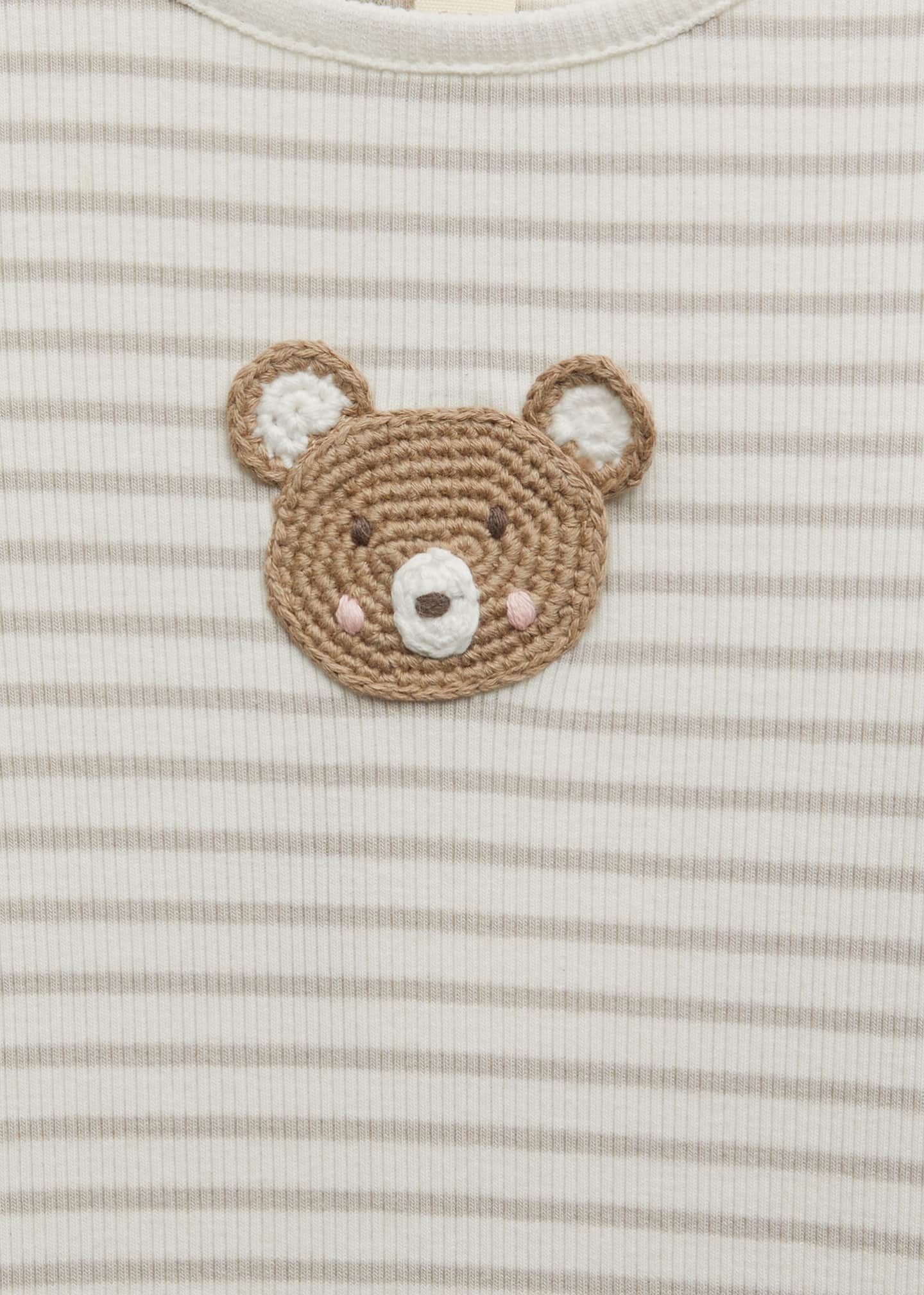 Albetta Kid's Crocheted Bear Striped Playsuit, Size Newborn-12M ...