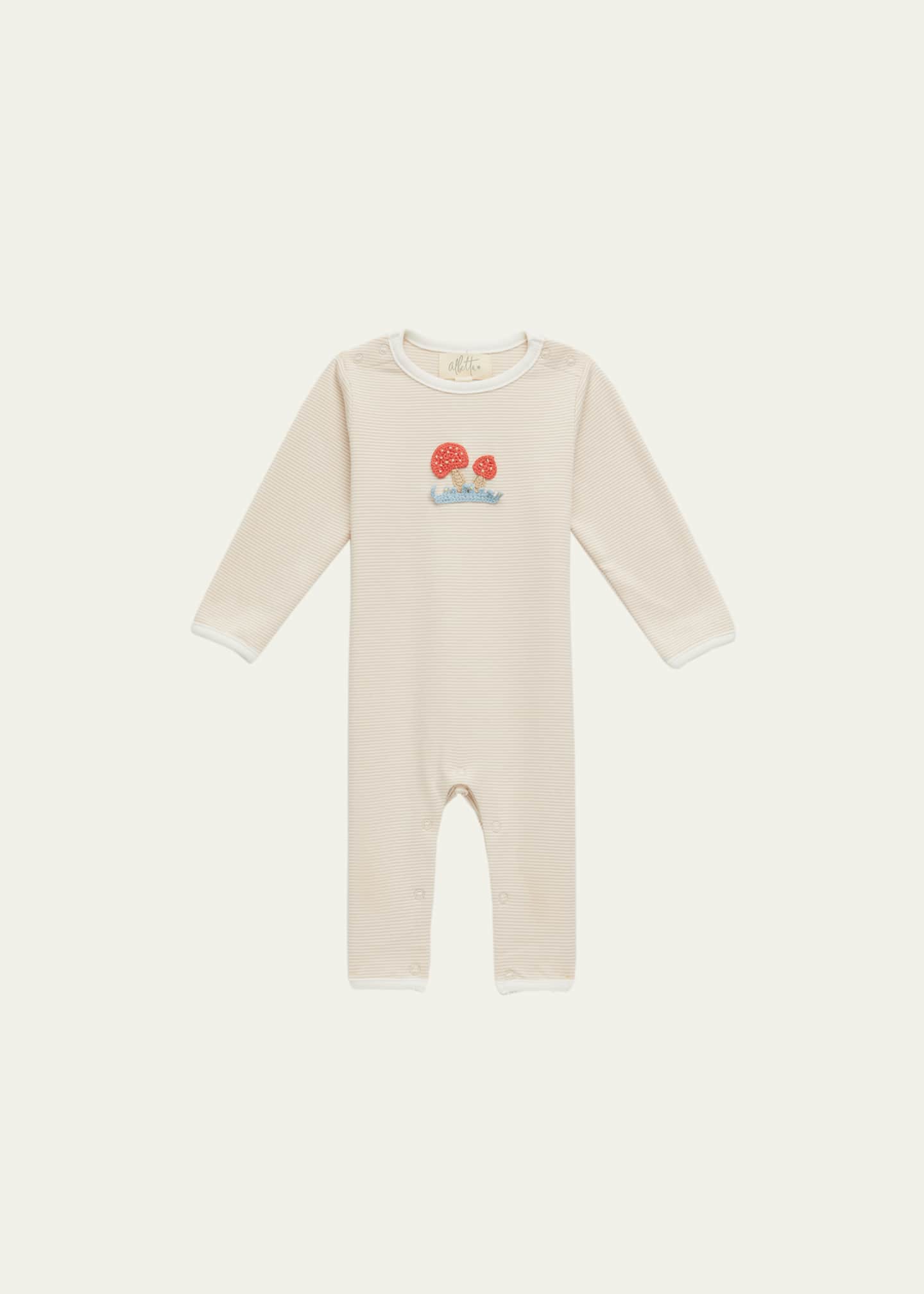 Albetta Kid's Toadstool Crochet Mushroom Applique Playsuit, Size ...