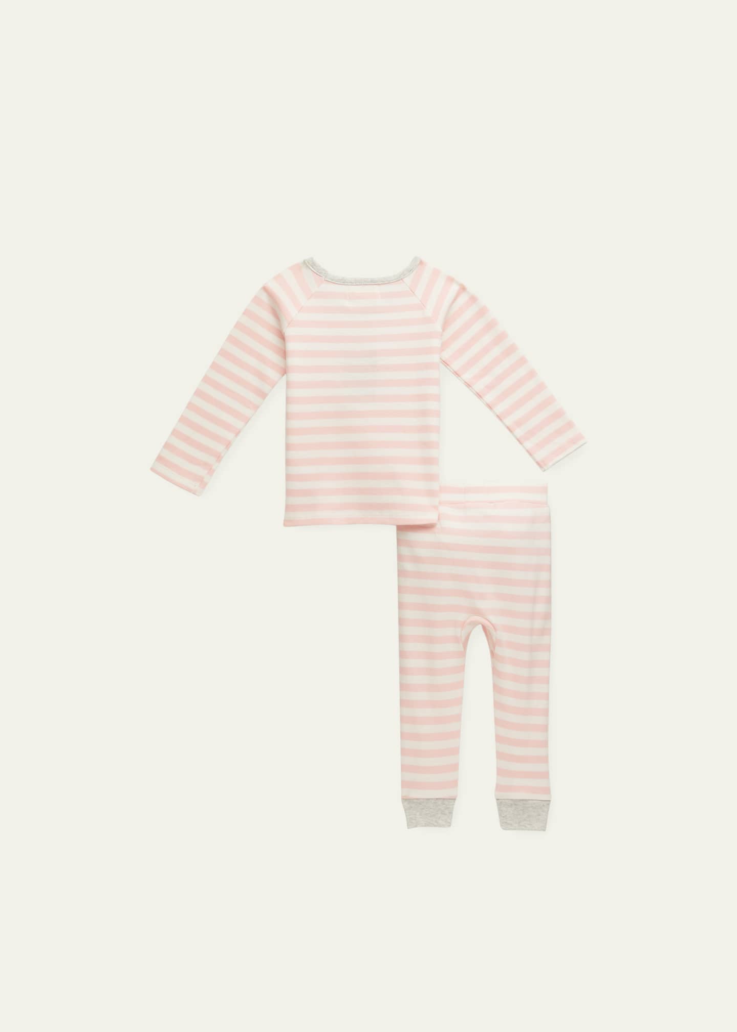 Albetta Girl's Estelle Crotched Elephant Striped Two-Piece Pajamas ...
