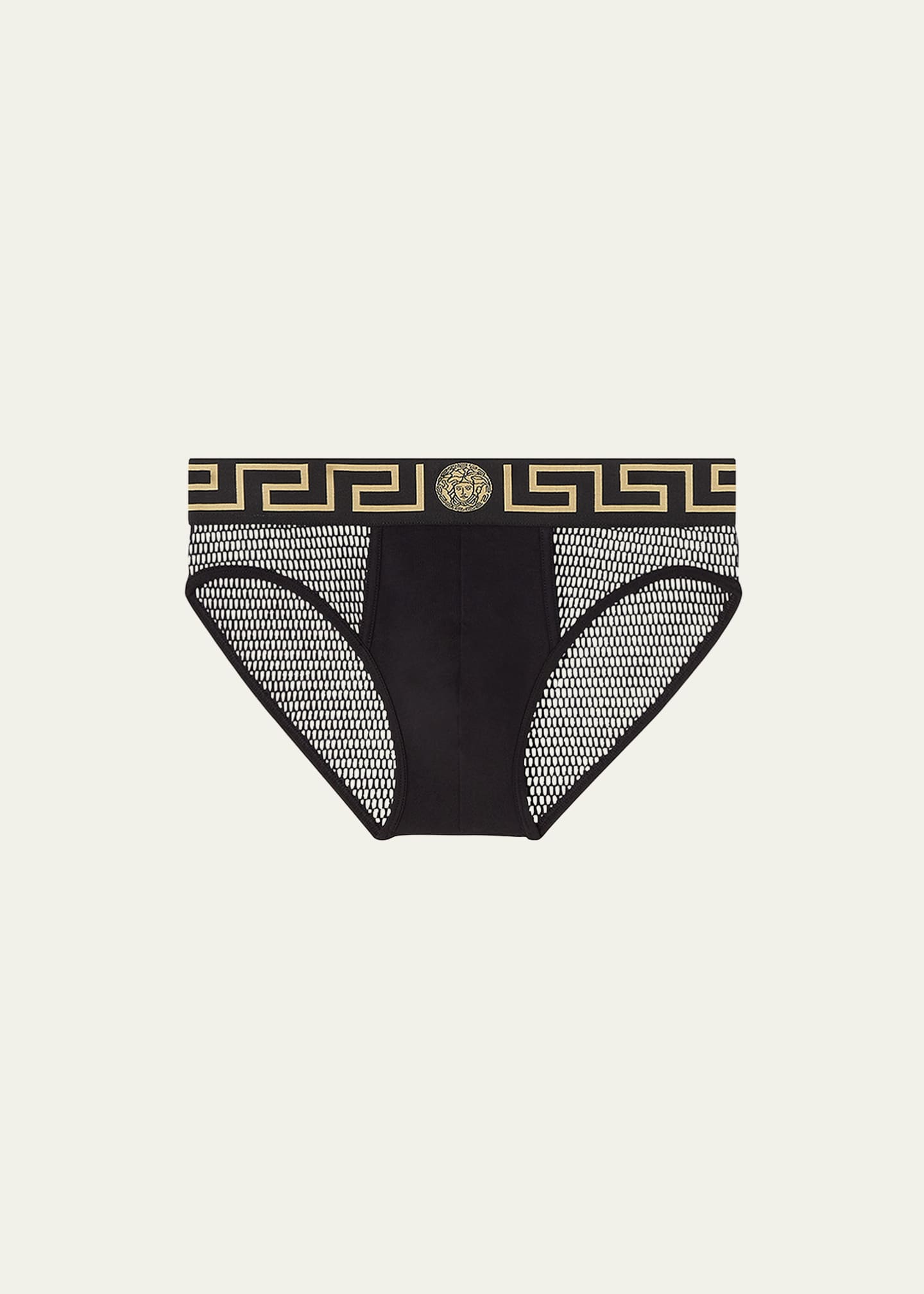 Versace Men's La Greca Mesh Briefs - Bergdorf Goodman