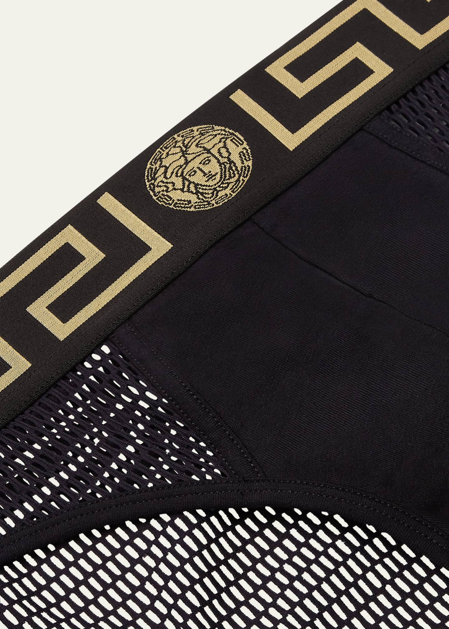 Versace Men's La Greca Mesh Briefs - Bergdorf Goodman