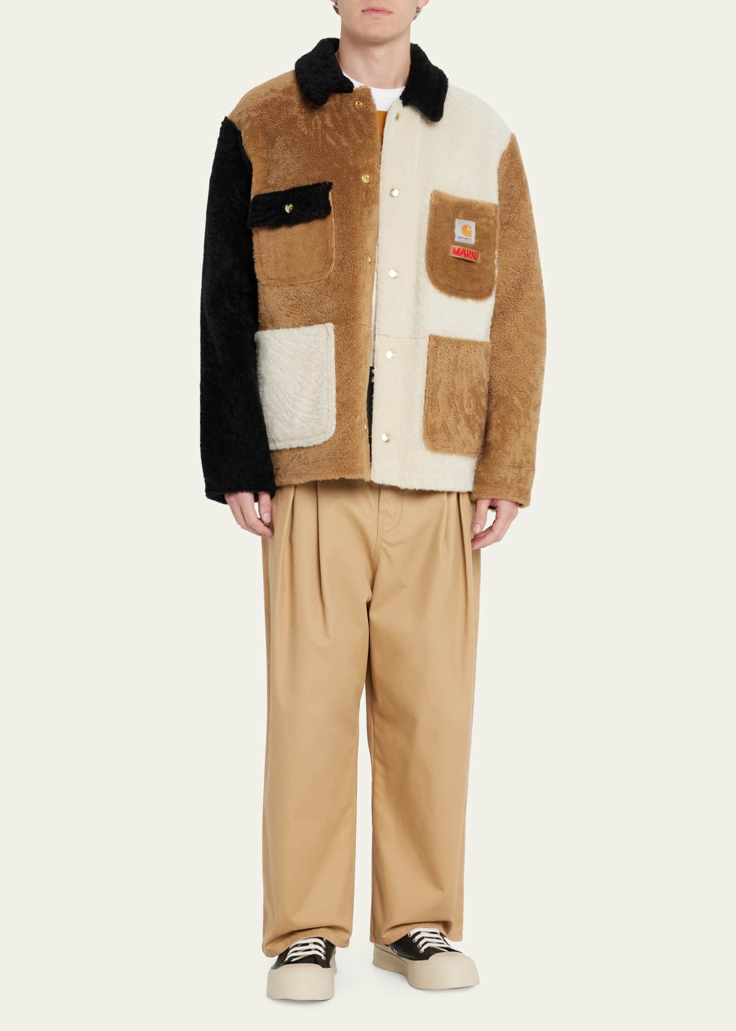 Marni x Carhartt WIP Men's Colorblock Shearling Jacket - Bergdorf Goodman