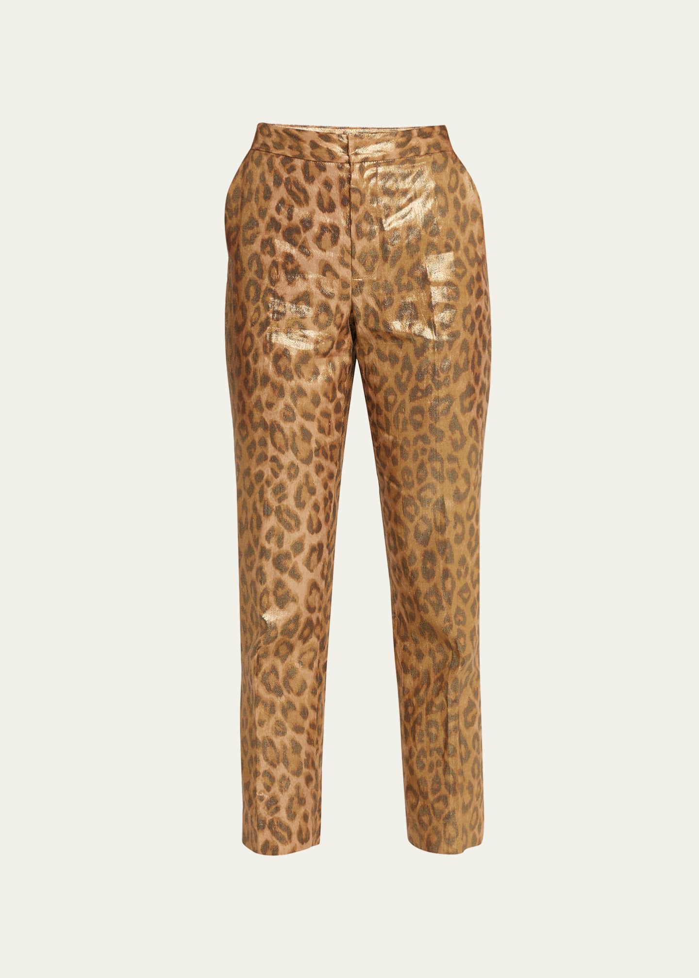 L'Agence Cheetah Rebel Trousers - Bergdorf Goodman