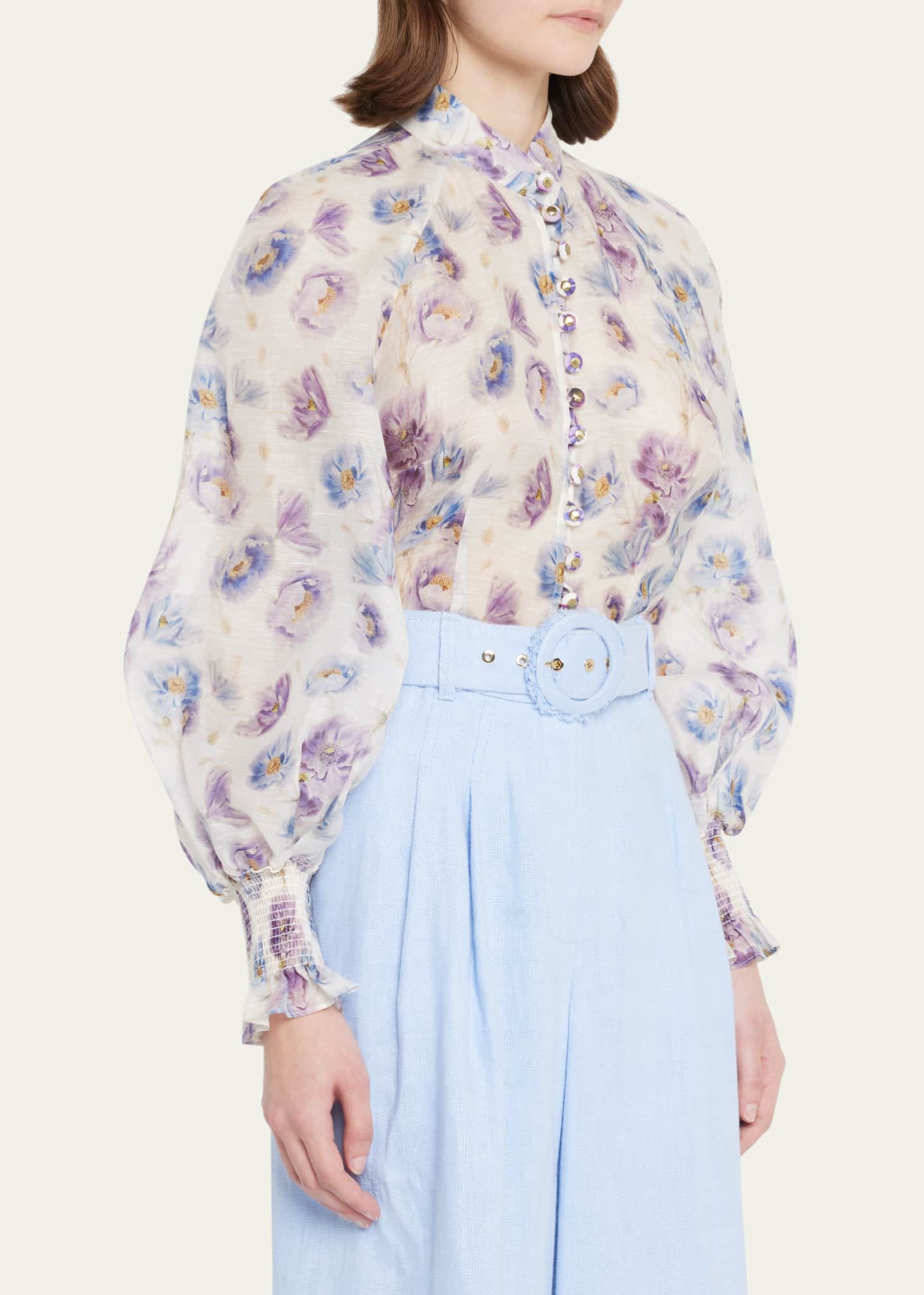 Zimmermann Tama Floral Blouse - Bergdorf Goodman