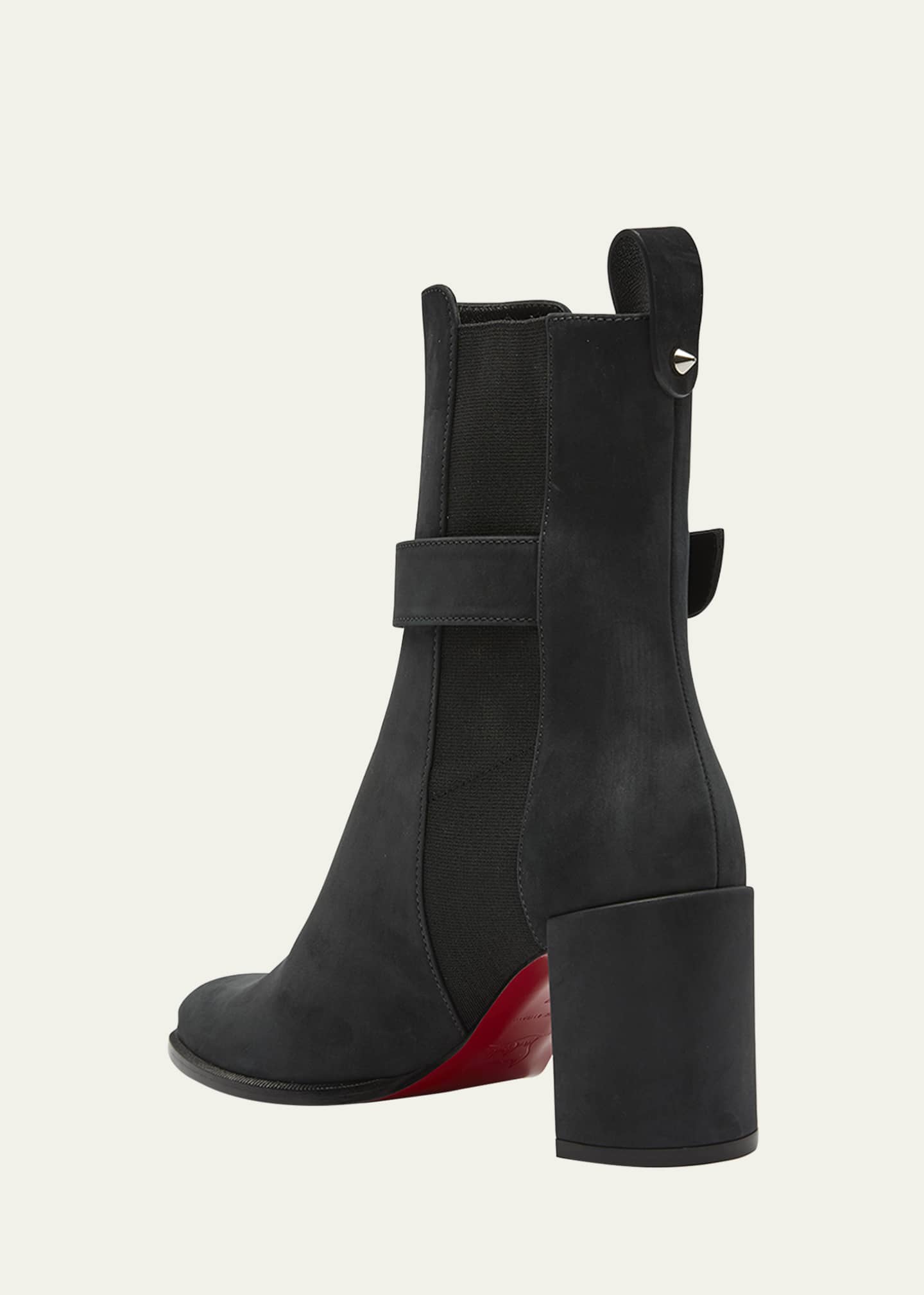 Christian Louboutin CL-Buckle Red Sole Leather Booties - Bergdorf Goodman
