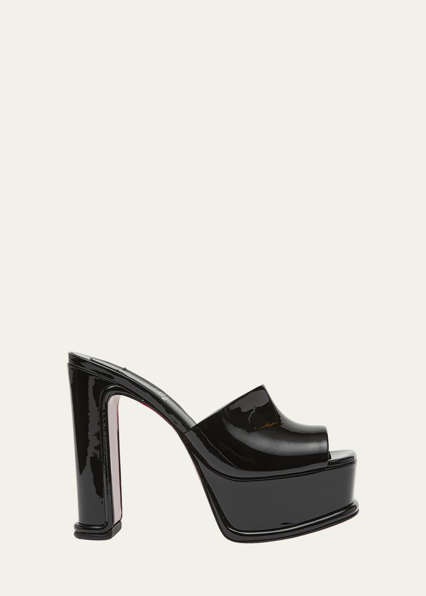 Christian Louboutin Amali Patent Red Sole Platform Mule Sandals ...