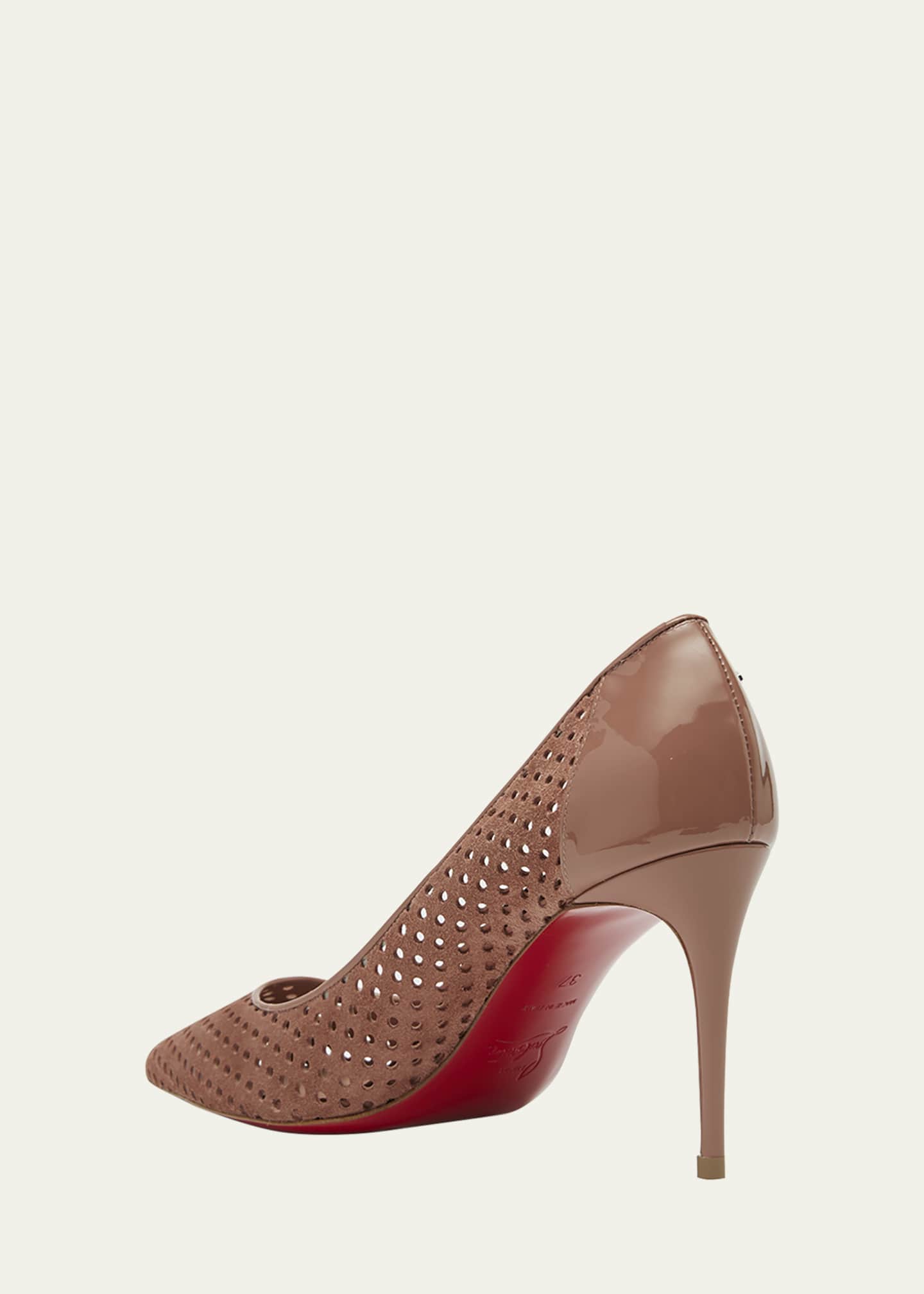 Christian Louboutin Kate Perforated Suede Red Sole Pumps - Bergdorf Goodman