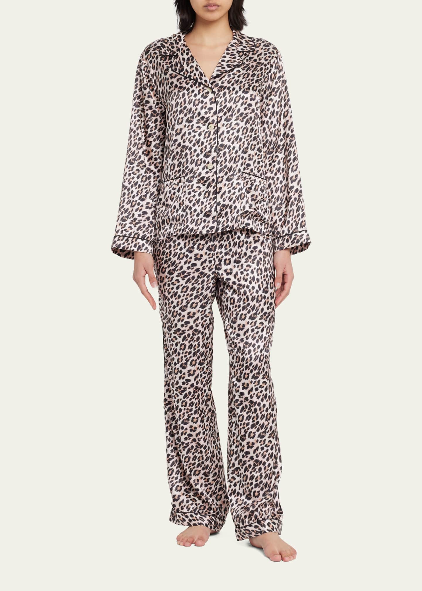 Morgan Lane Jane Parker Leopard-Print Pajama Set - Bergdorf Goodman