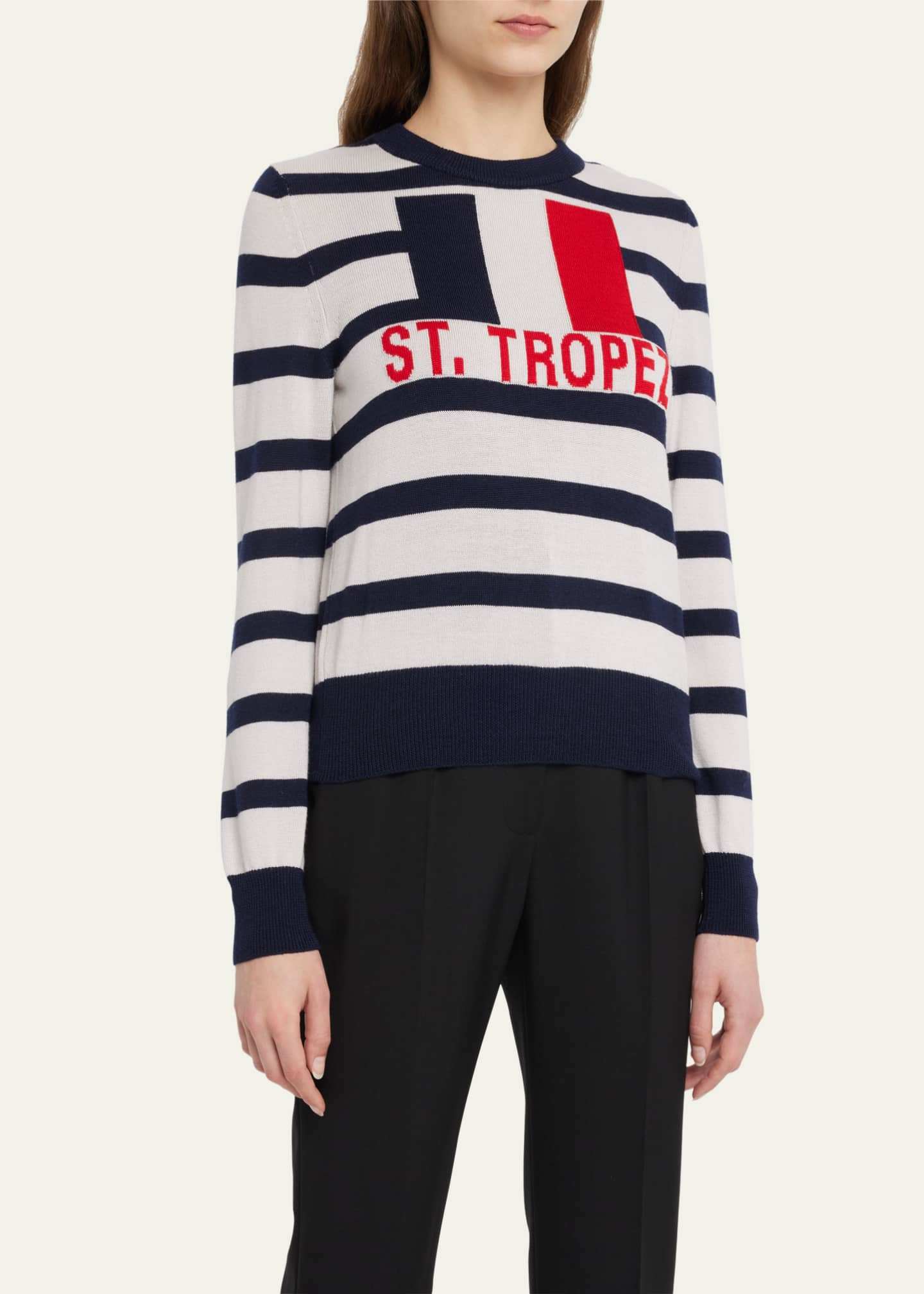 Libertine Swim Club Intarsia Shrunken Cashmere Sweater - Bergdorf Goodman