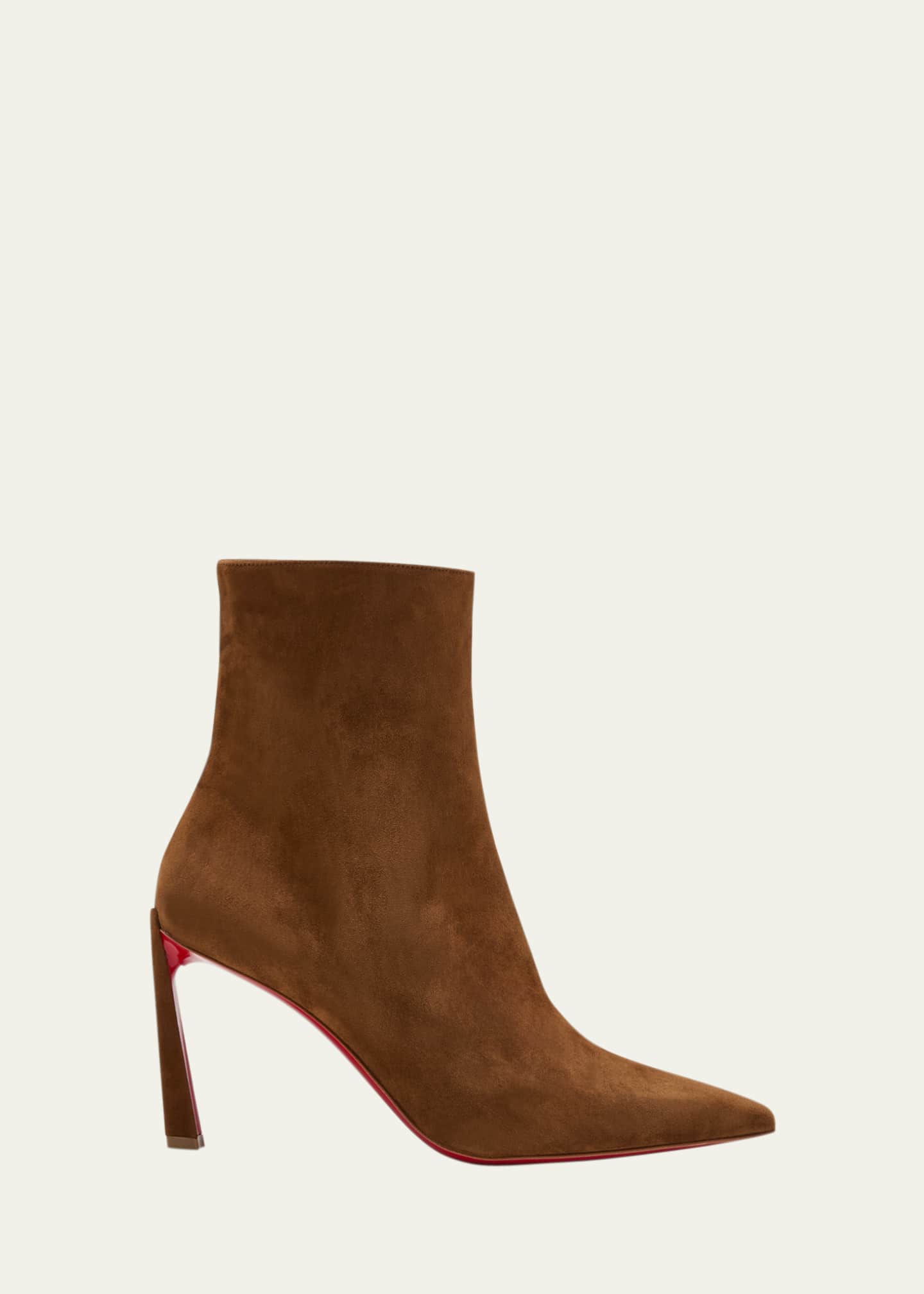 Christian Louboutin Condora Suede Stiletto Red Sole Booties - Bergdorf ...