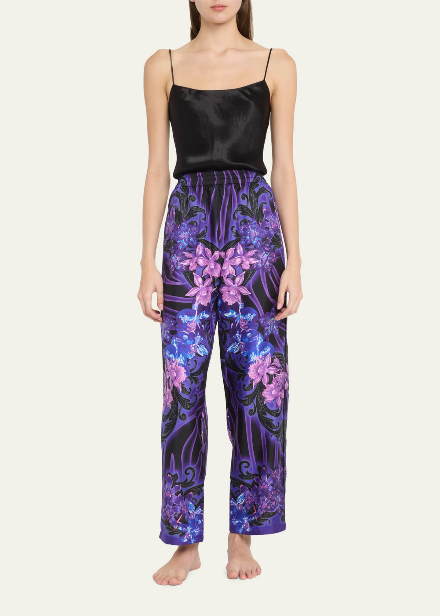 Versace Straight-Leg Silk Pajama Pants - Bergdorf Goodman
