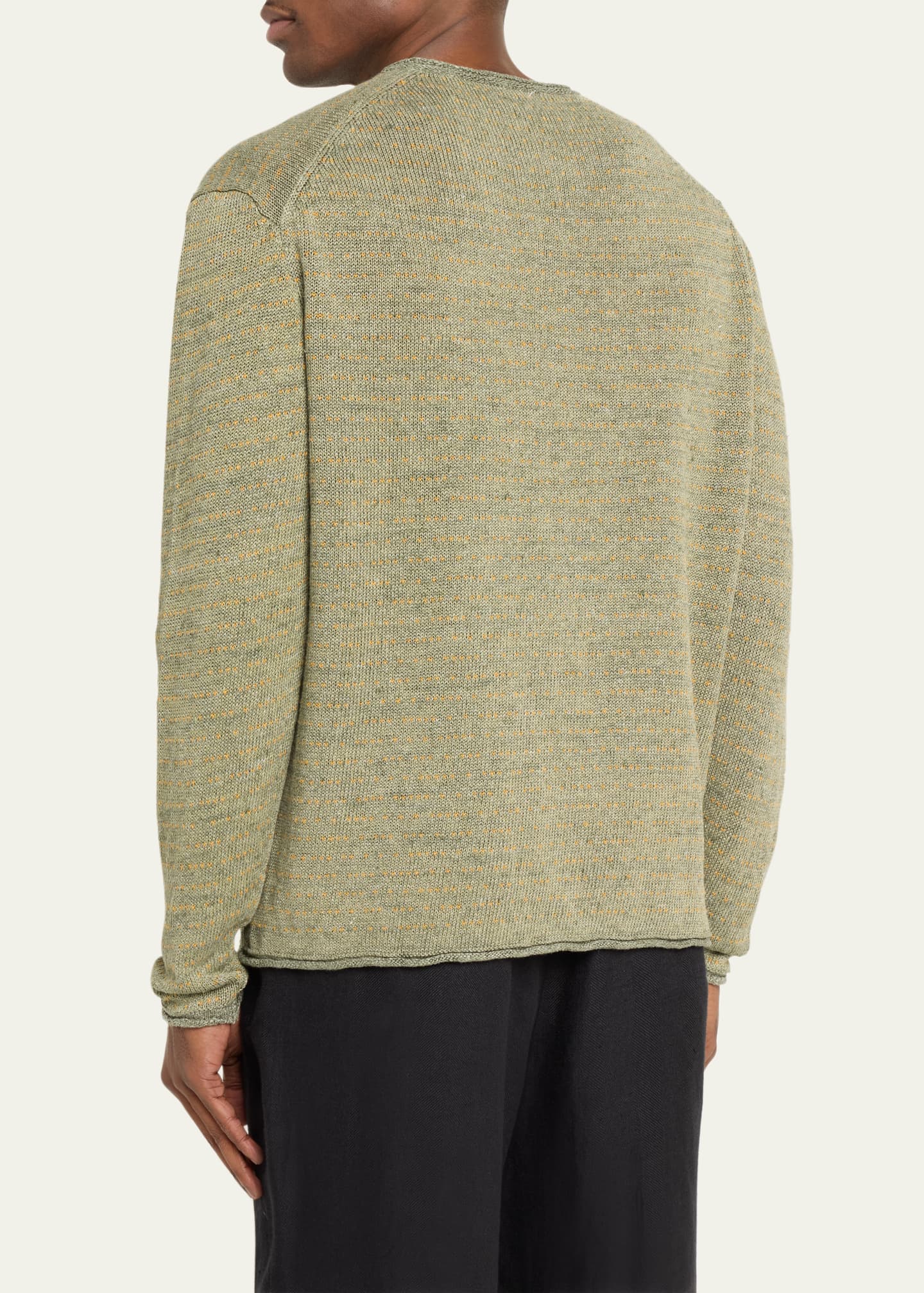 Inis Meain Men's Linen Knit Crewneck Sweater - Bergdorf Goodman