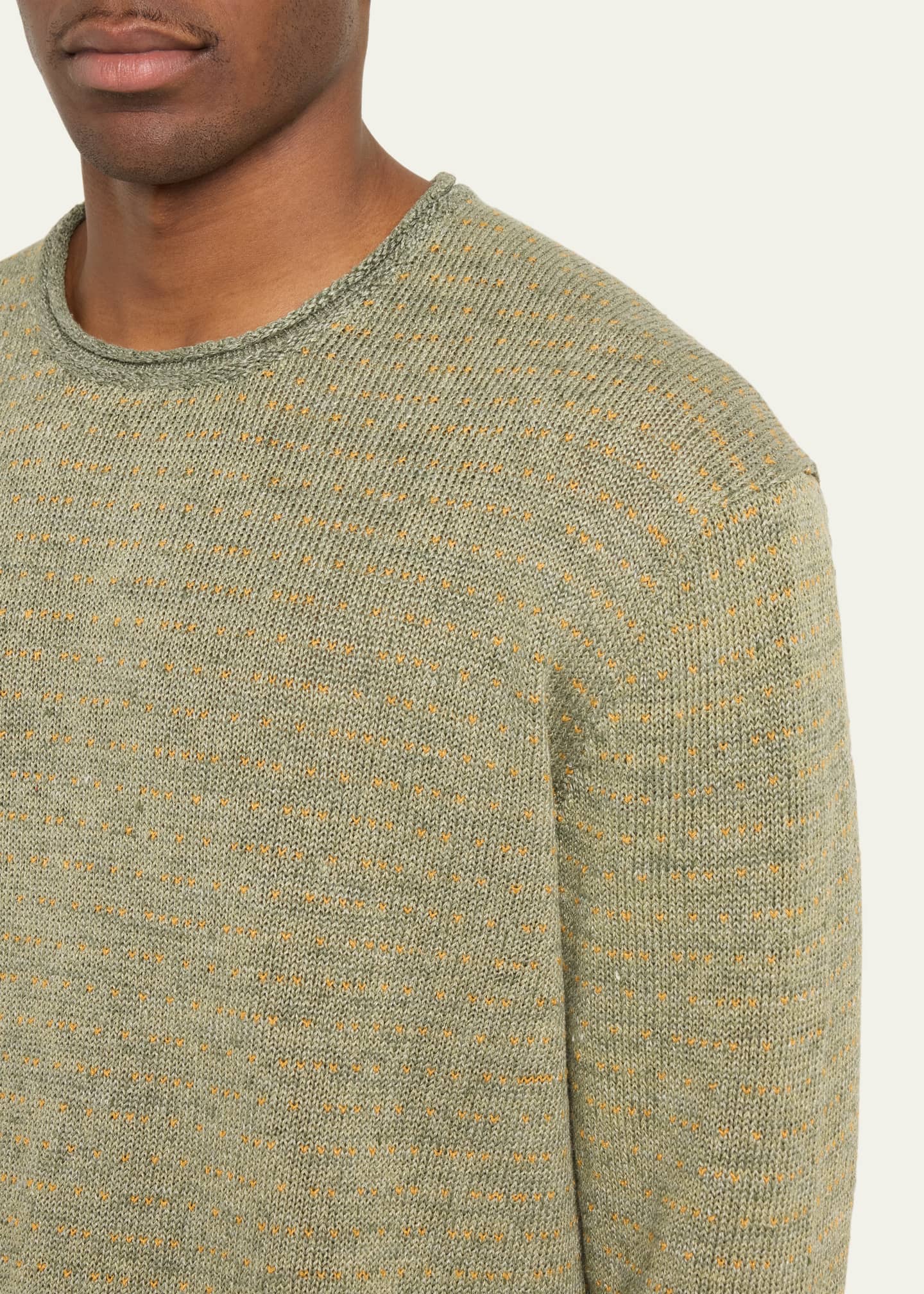 Inis Meain Men's Linen Knit Crewneck Sweater - Bergdorf Goodman
