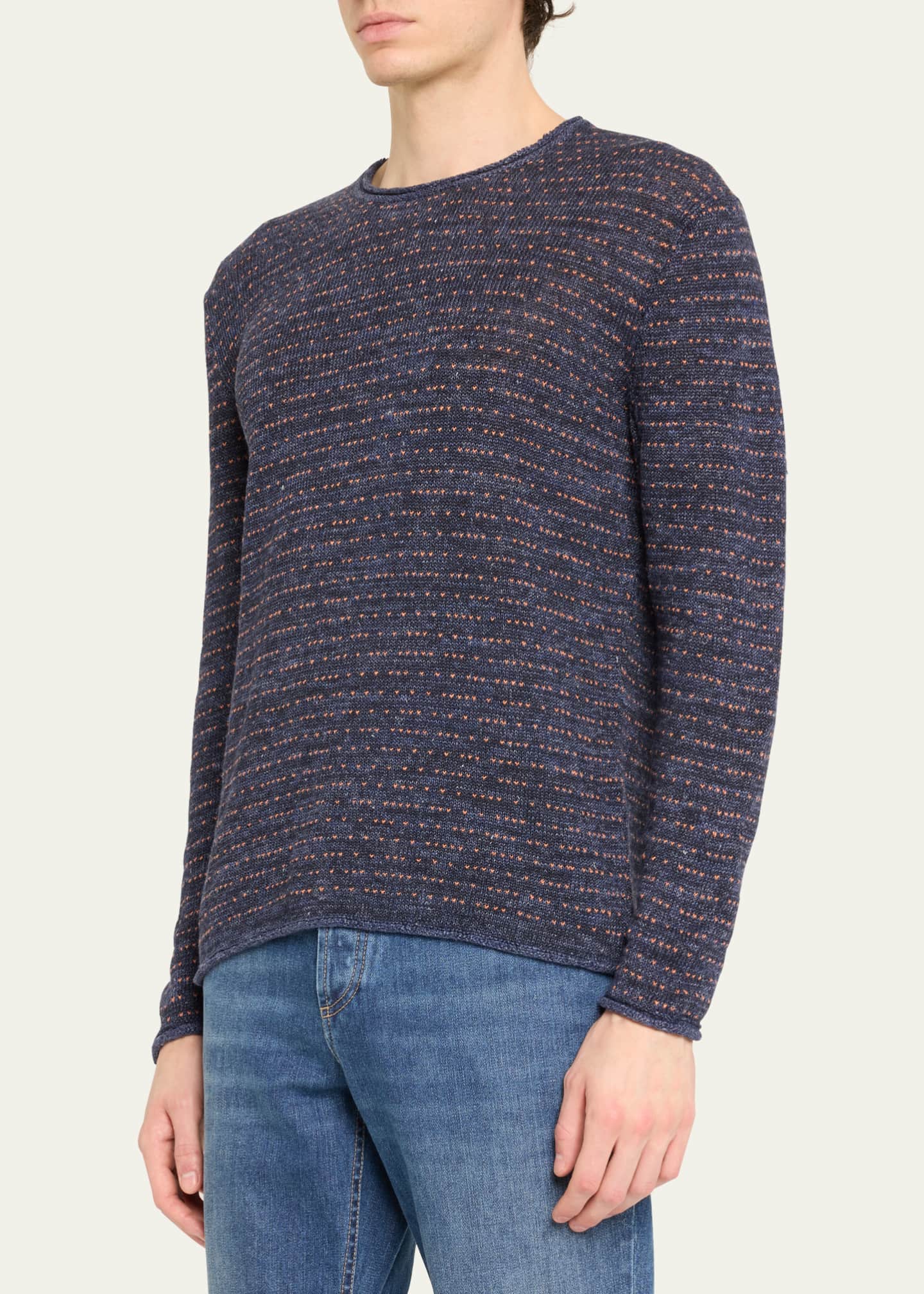 Inis Meain Men's Linen Knit Crewneck Sweater - Bergdorf Goodman
