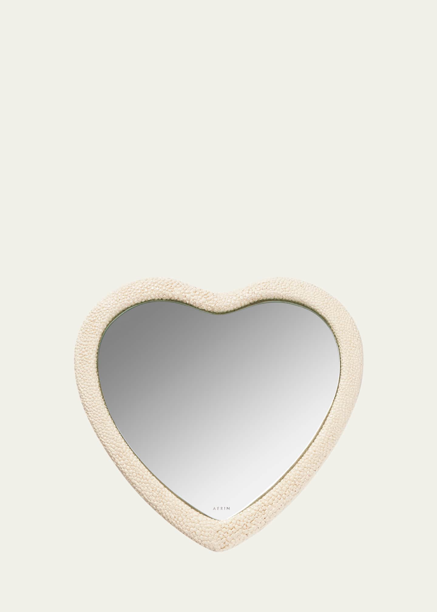 AERIN Shagreen Heart Hand Mirror - Bergdorf Goodman