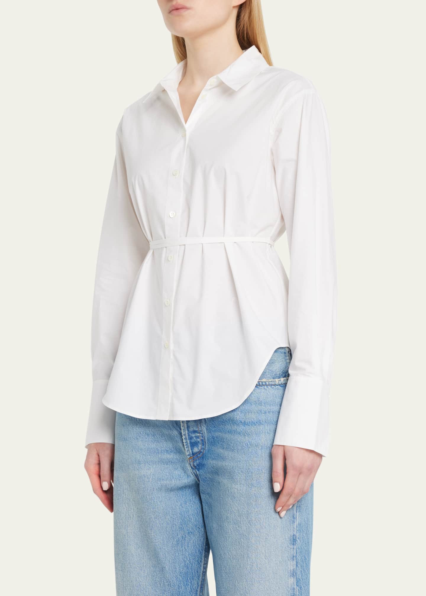 FRAME Slit-Back Waist Tie Shirt - Bergdorf Goodman