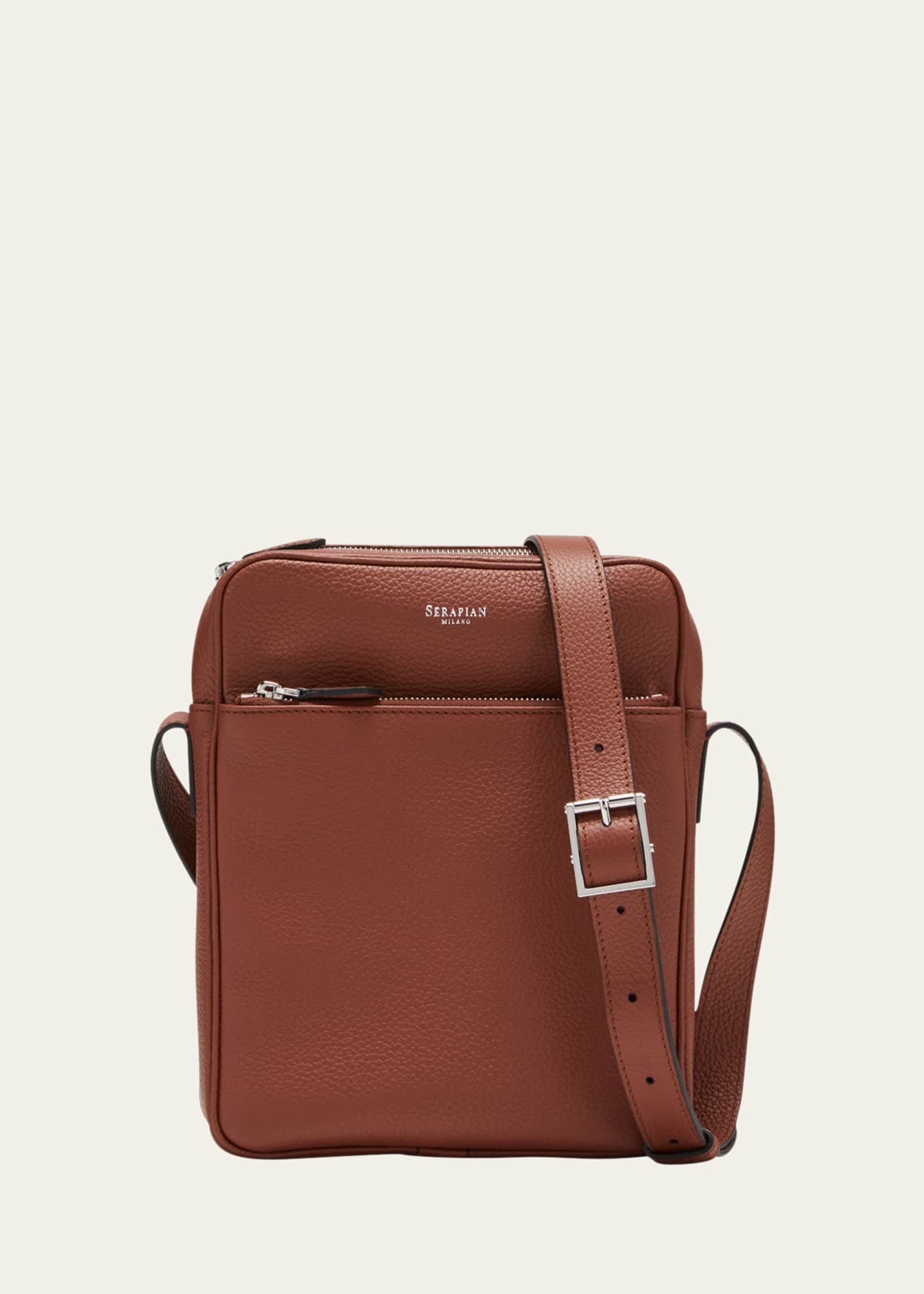 Serapian Men's North/South Leather Crossbody Bag - Bergdorf Goodman