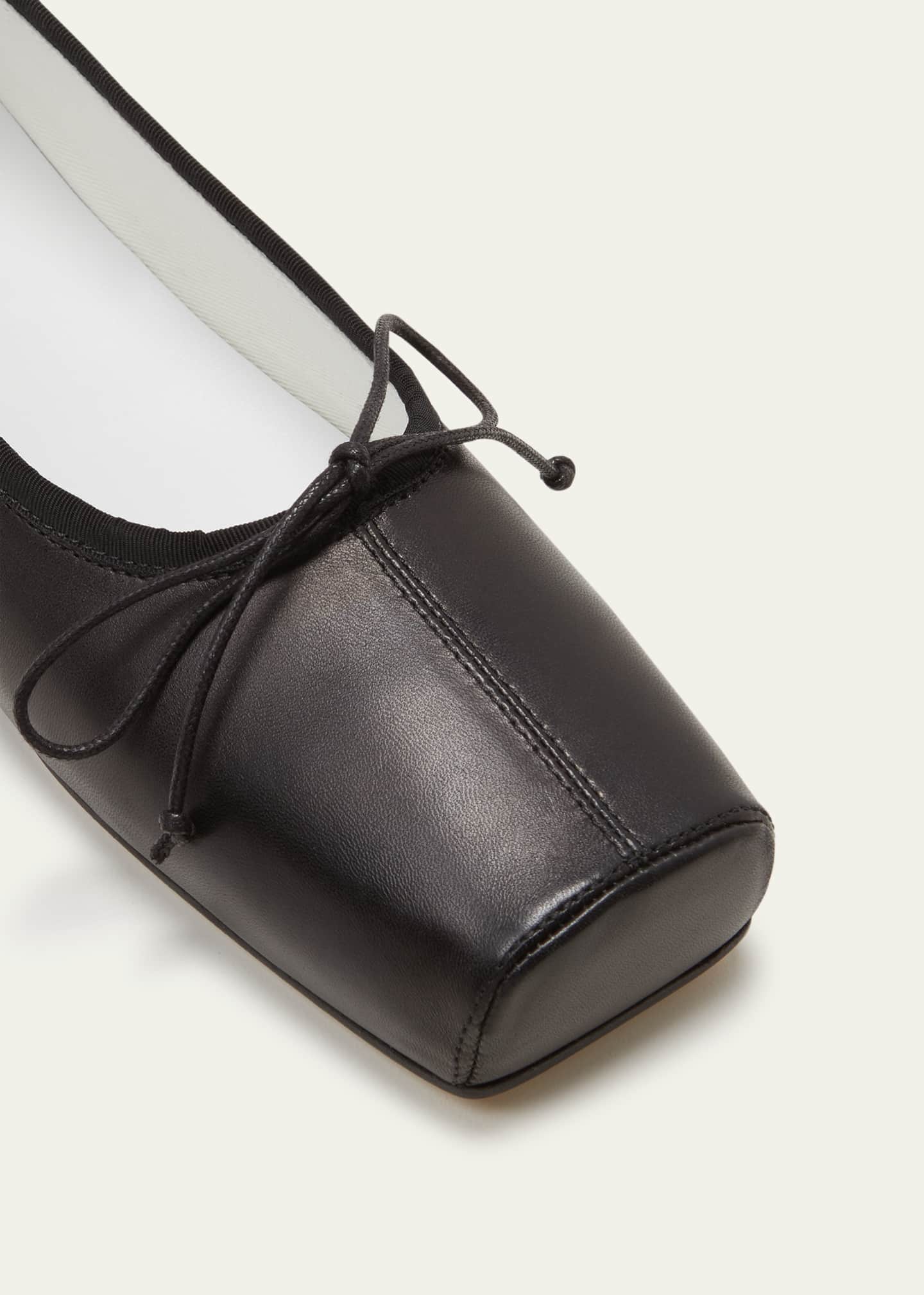 MM6 Maison Margiela Lambskin Square-Toe Ballerina Flats - Bergdorf Goodman