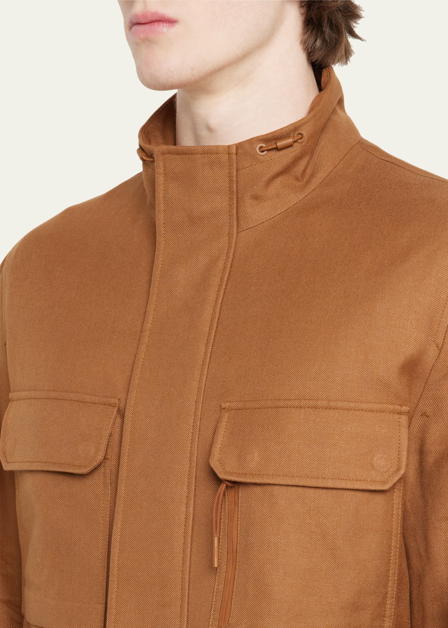 ZEGNA Men's Vicuna Linen Utility Jacket - Bergdorf Goodman