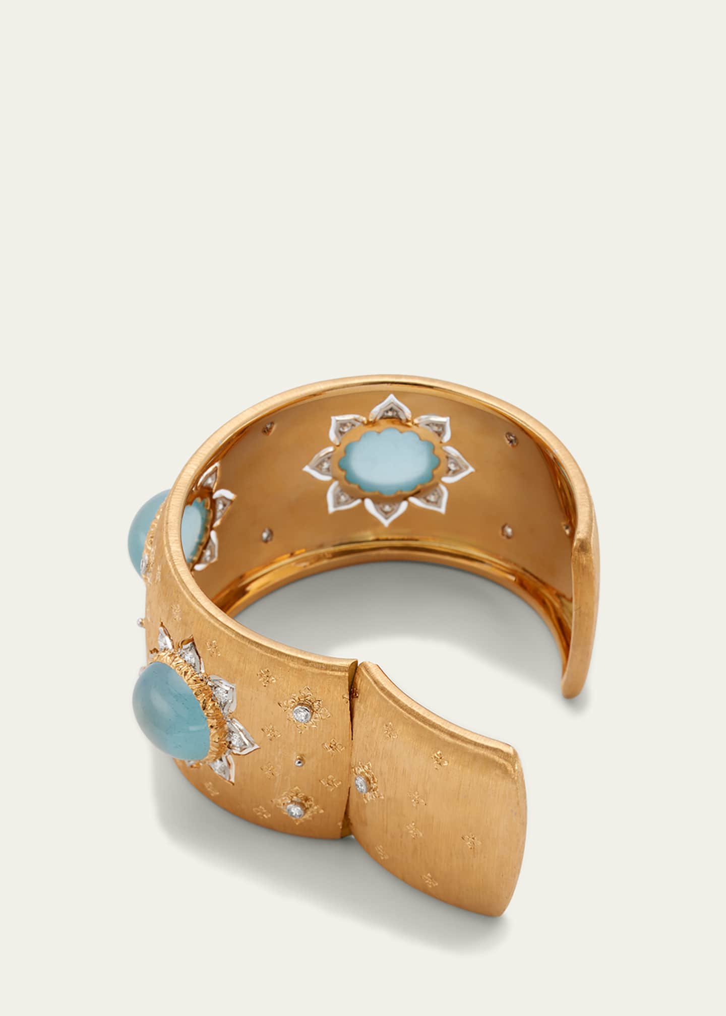Buccellati Macri Color Bangle with Aquamarine and Diamonds - Bergdorf ...