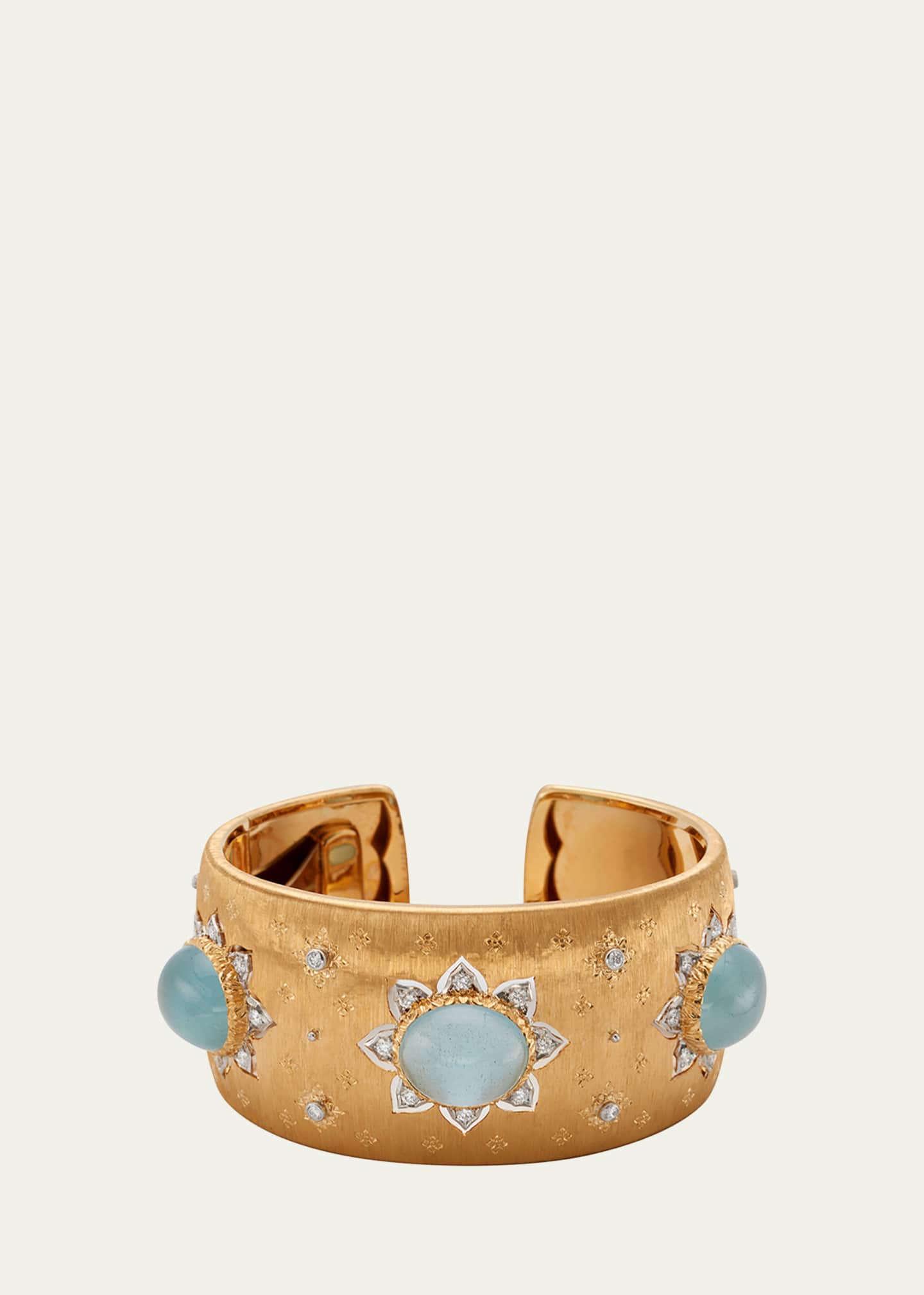 Buccellati Macri Color Bangle with Aquamarine and Diamonds - Bergdorf ...