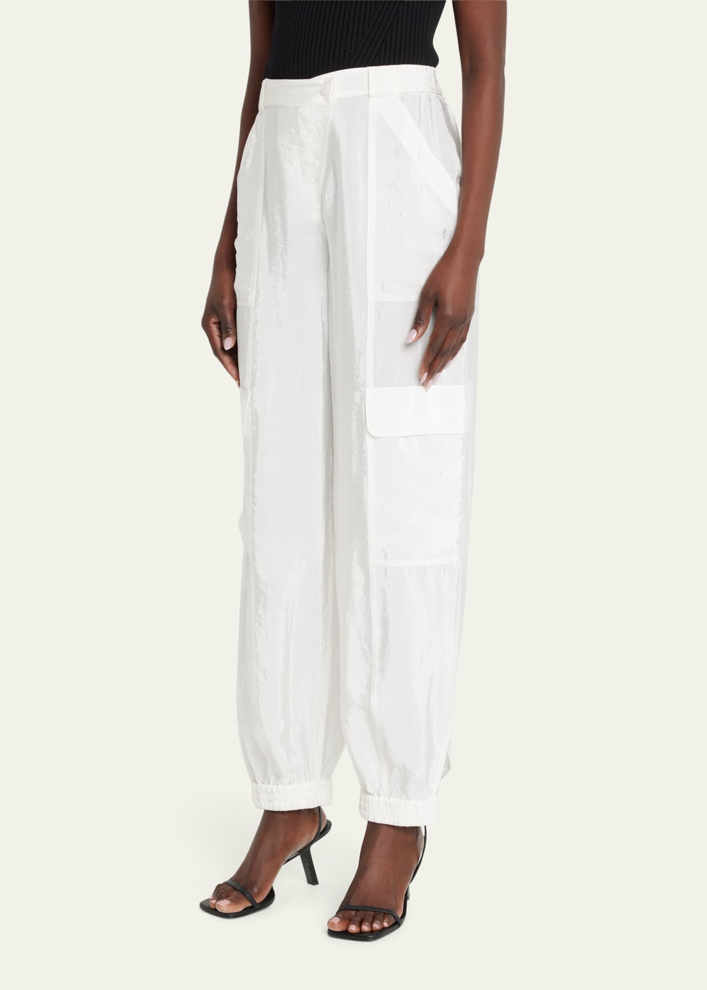 SIMKHAI Artemis Shiny Parachute Cargo Pants - Bergdorf Goodman
