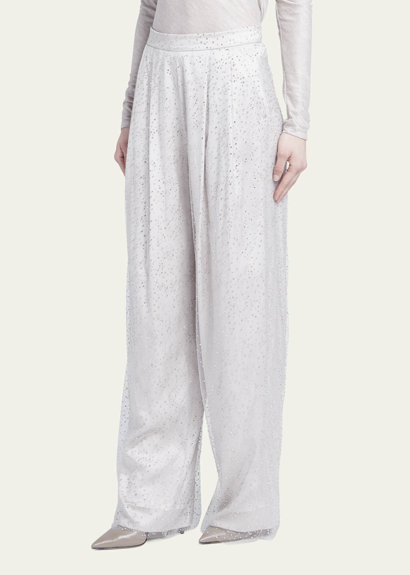 Giorgio Armani Satin Beaded Pants - Bergdorf Goodman