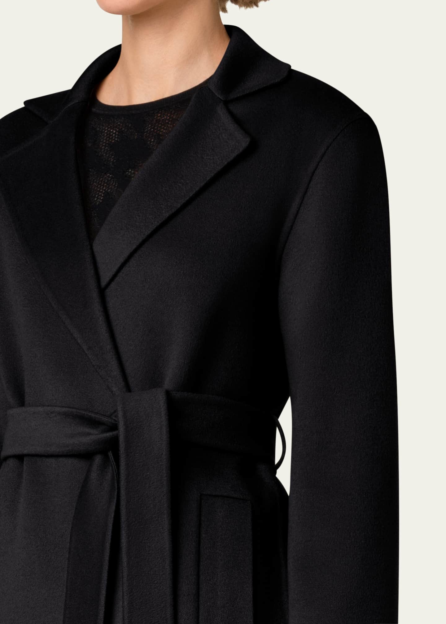 Akris Double-Face Cashmere Wrap Coat with Belted Waist - Bergdorf Goodman