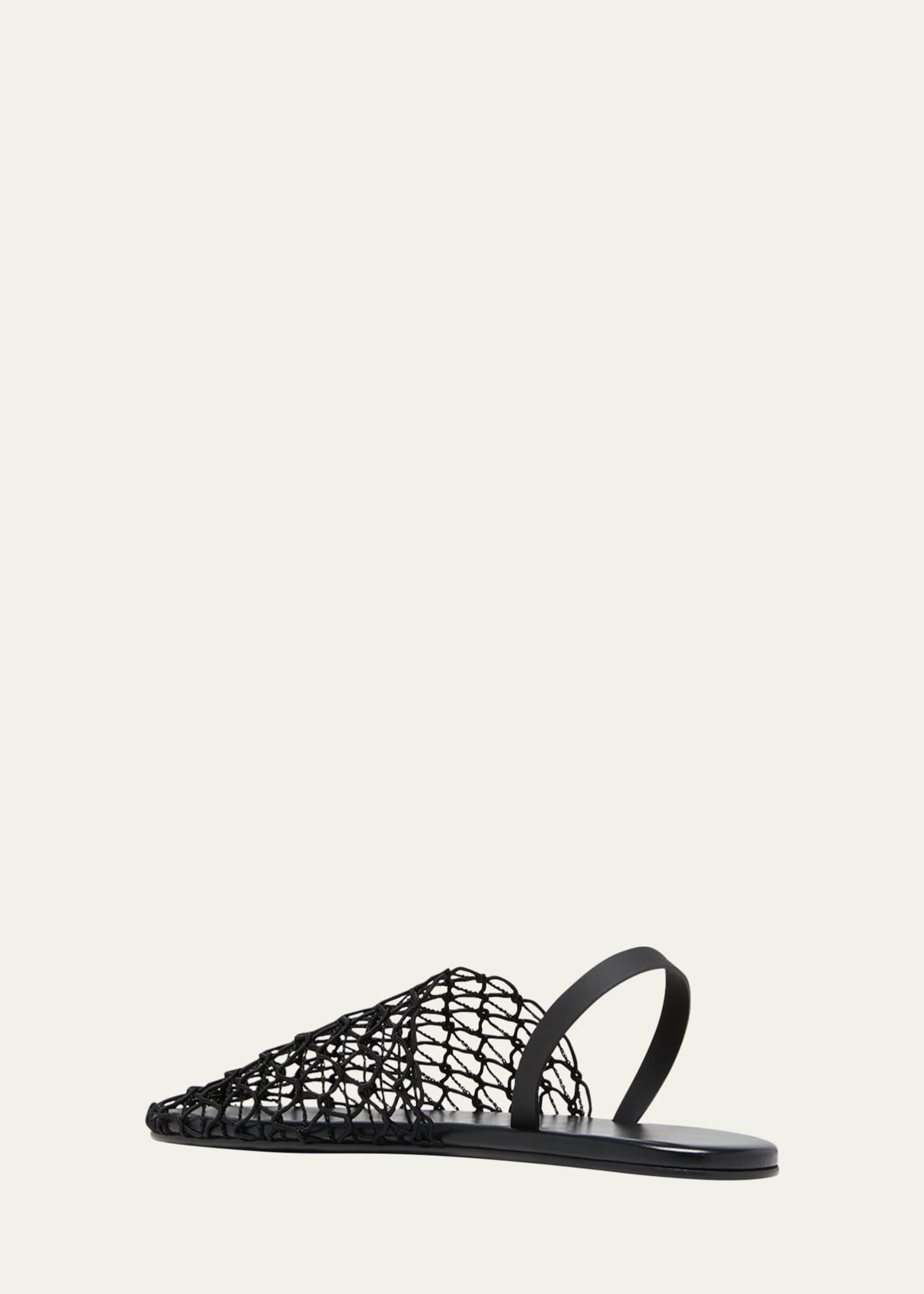 THE ROW Woven Net Leather Slingback Slippers - Bergdorf Goodman