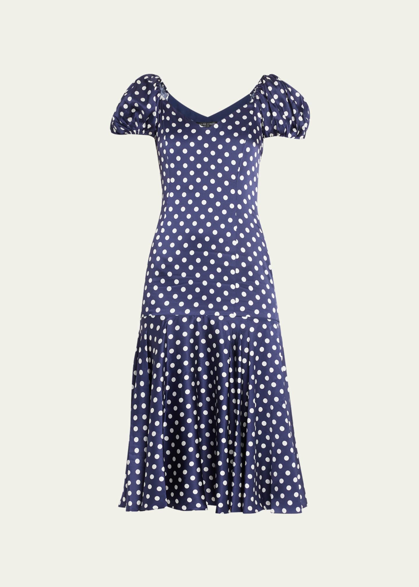 Caroline Constas Monroe Polka Dot Silk Midi Dress Bergdorf Goodman