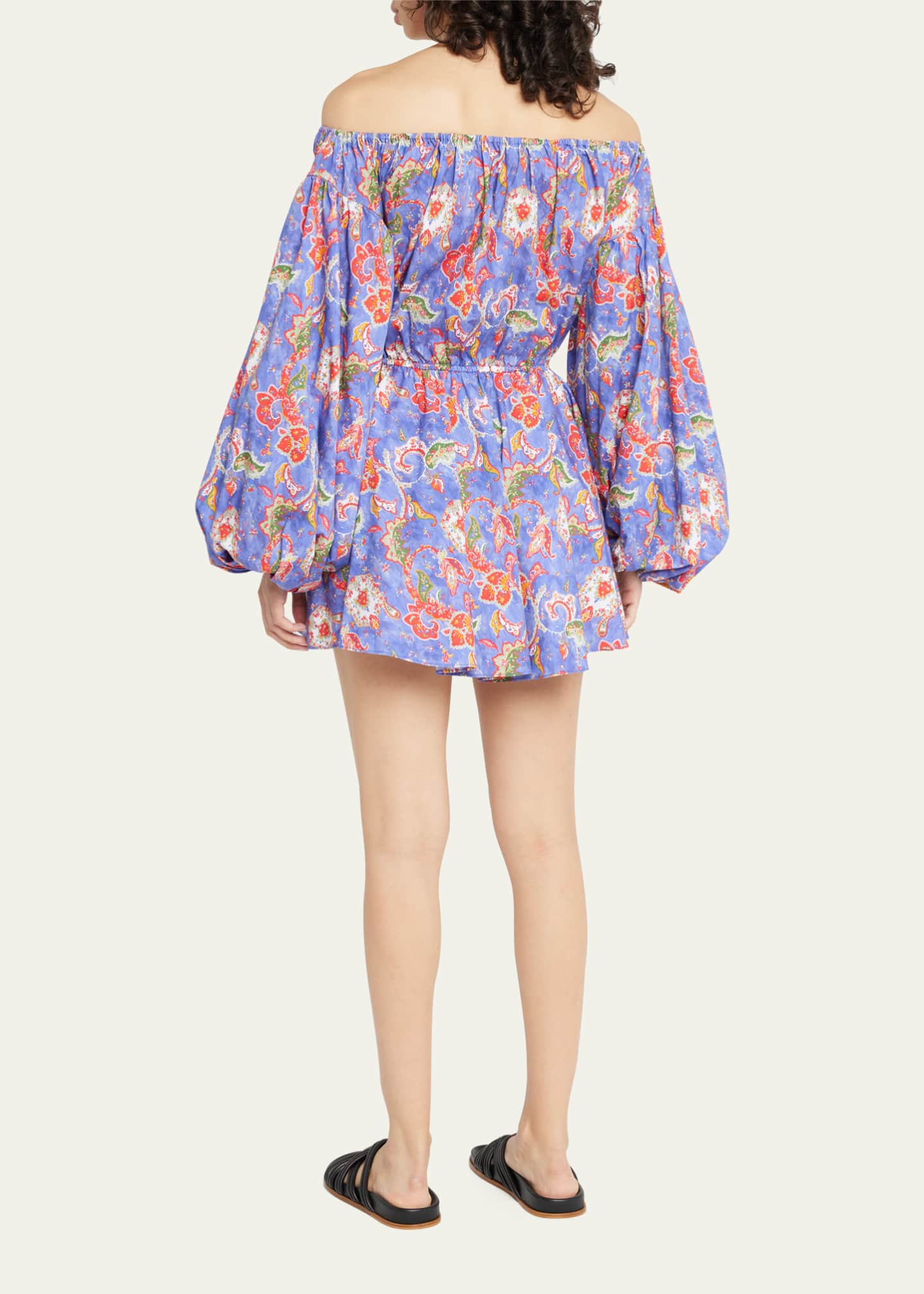 Caroline Constas Charli Balloon-Sleeve Off-Shoulder Mini Dress ...