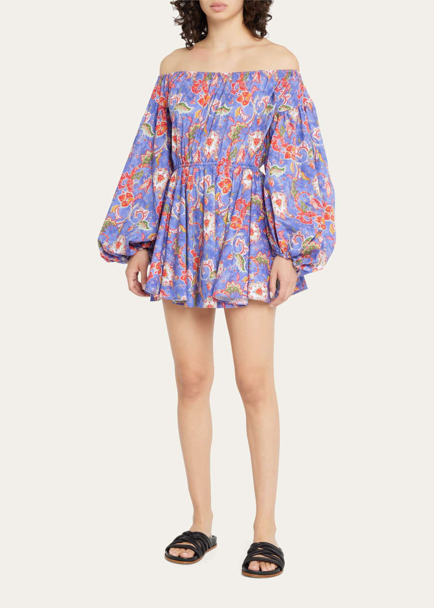 Caroline Constas Charli Balloon-Sleeve Off-Shoulder Mini Dress ...