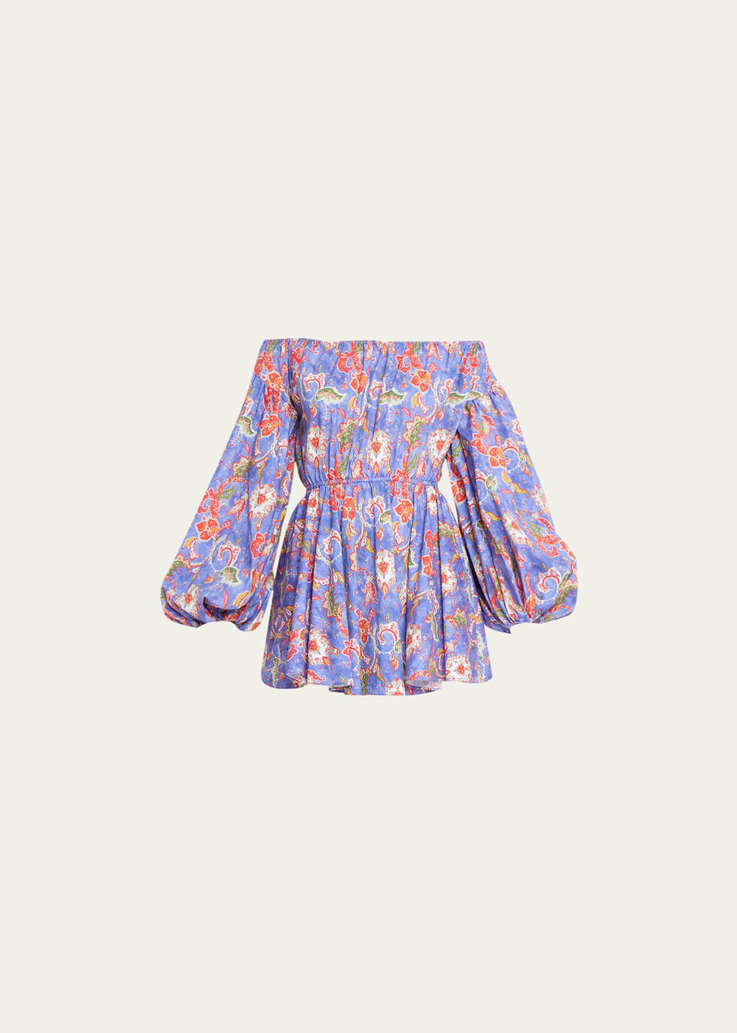 Caroline Constas Charli Balloon-Sleeve Off-Shoulder Mini Dress ...