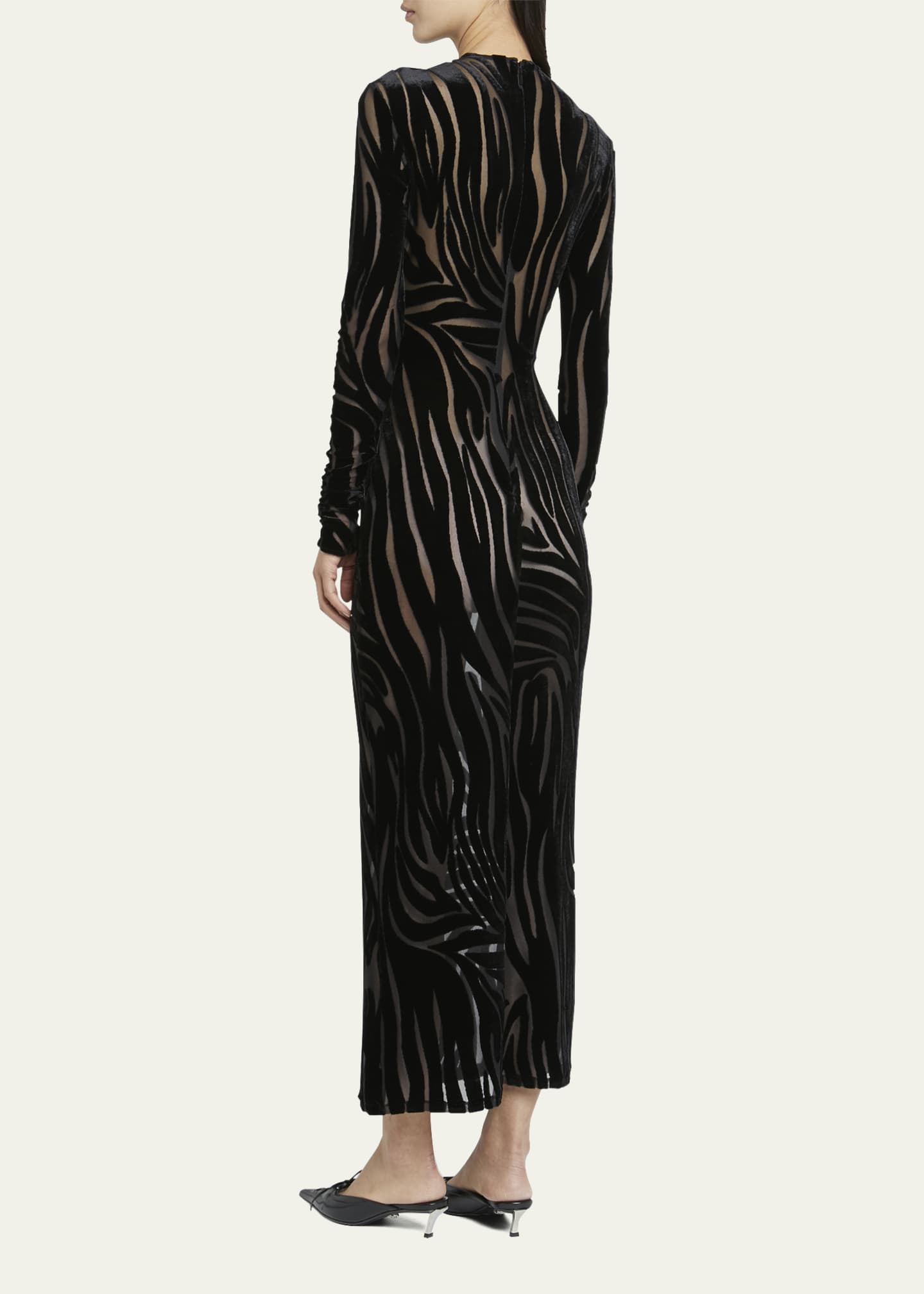 Versace Zebra Jersey Velour Fitted Jacquard Dress - Bergdorf Goodman