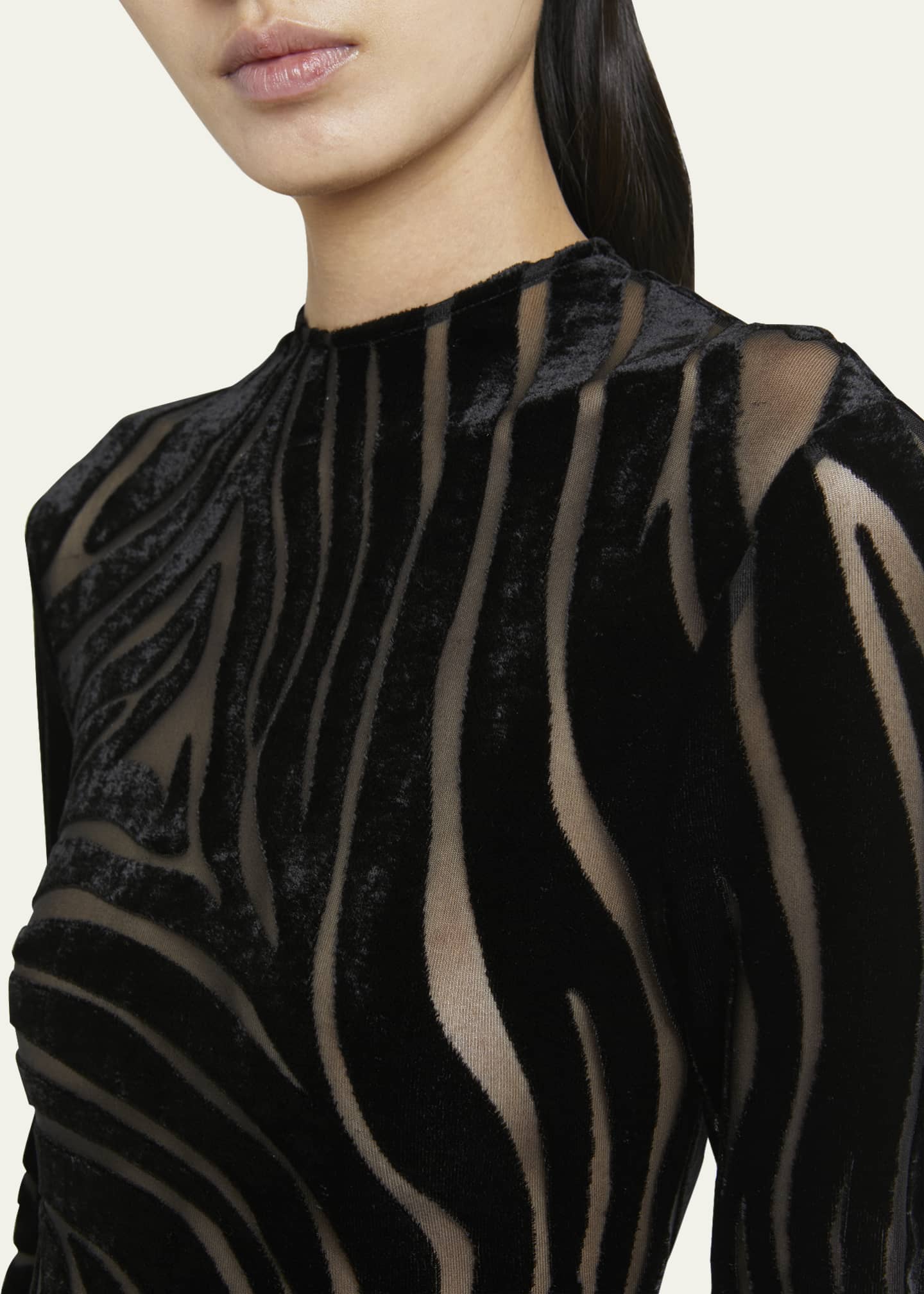 Versace Zebra Jersey Velour Fitted Jacquard Dress - Bergdorf Goodman