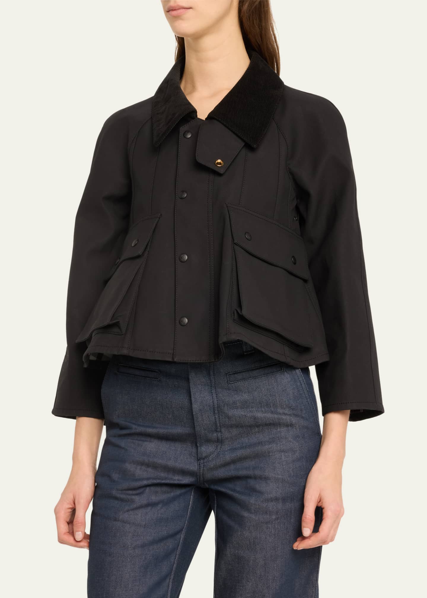 Loewe Short Trapeze Parka Jacket with Patch Pockets - Bergdorf Goodman