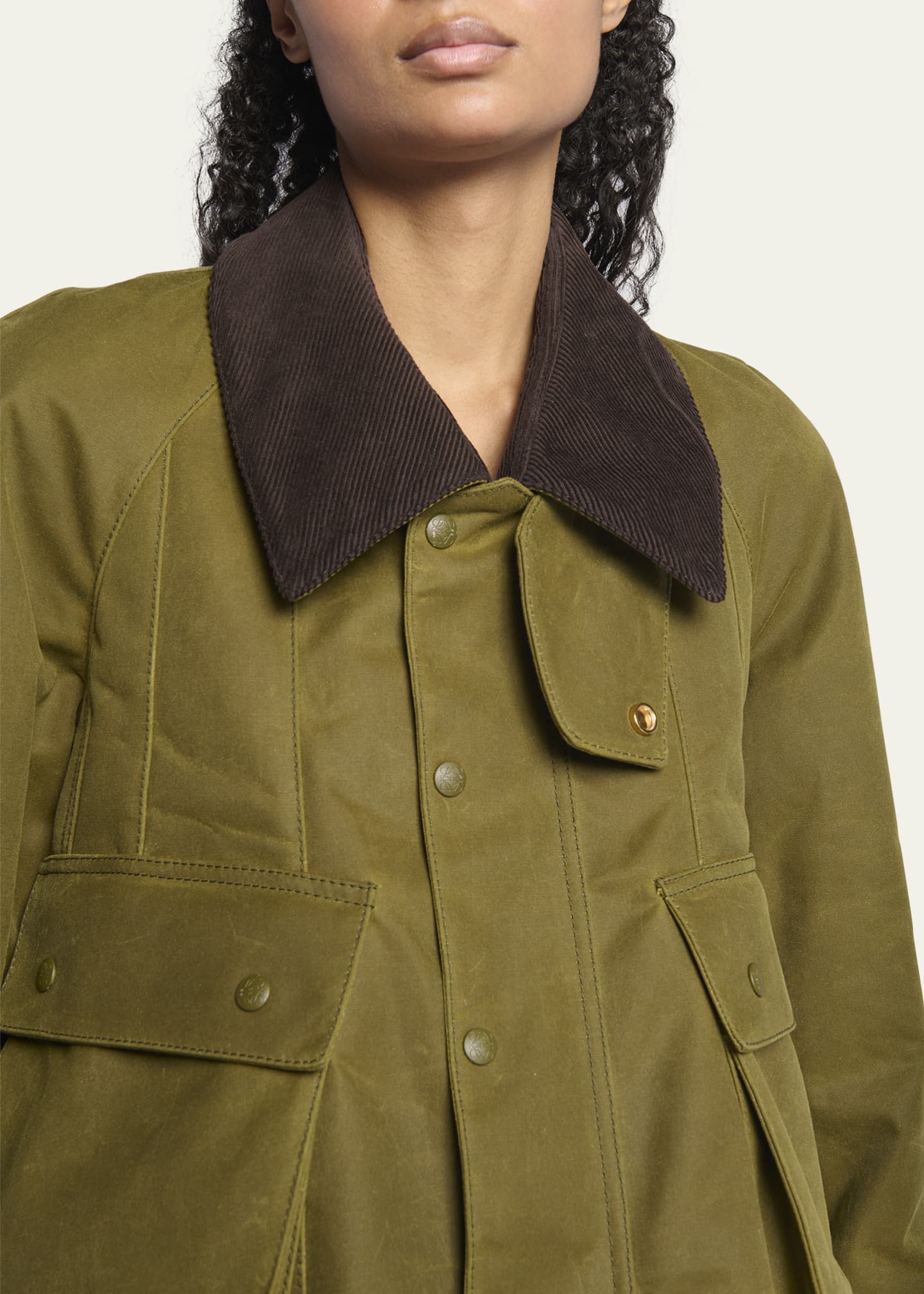Loewe Short Trapeze Parka Jacket with Patch Pockets - Bergdorf Goodman