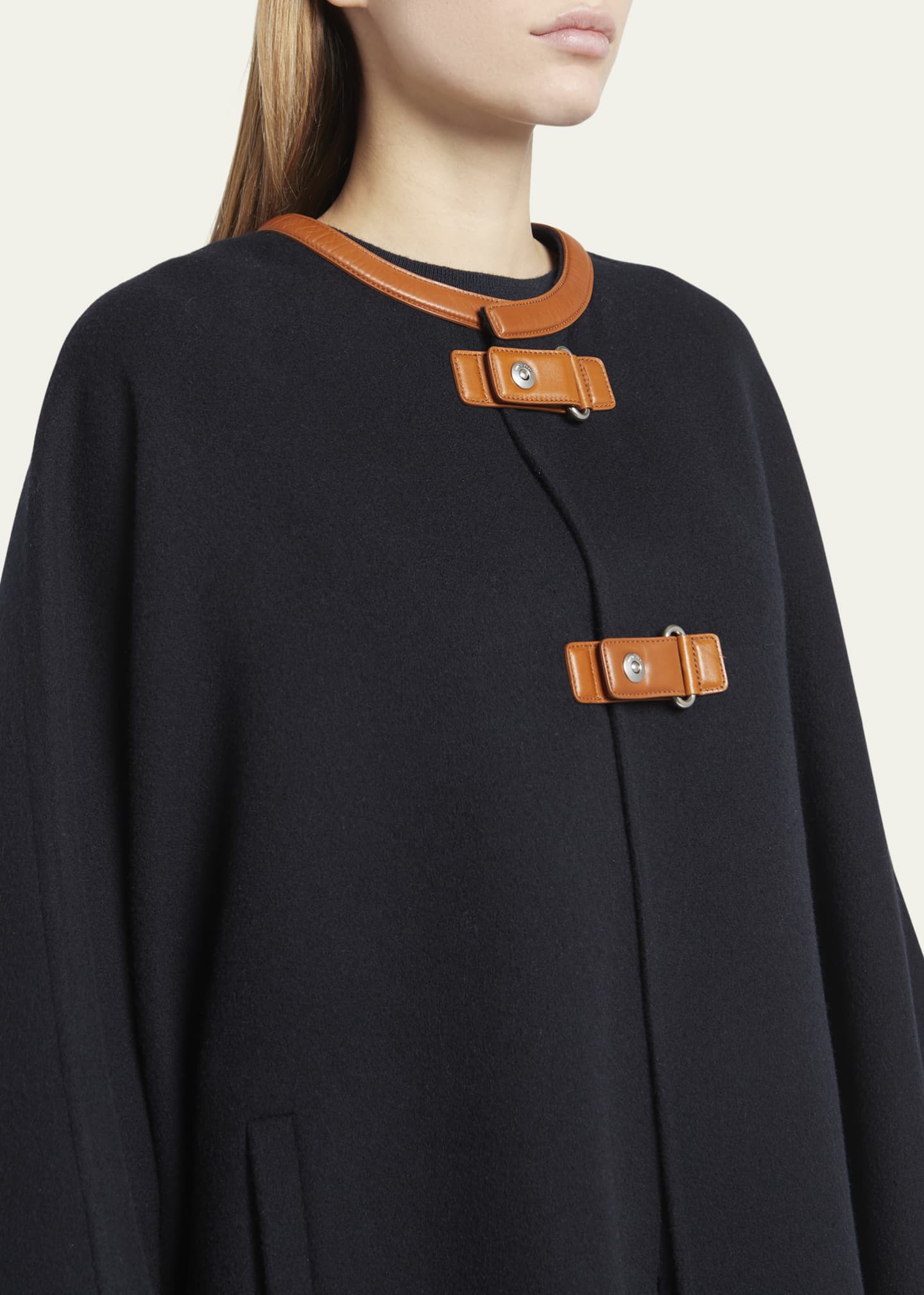 Loro Piana Cashmere & Leather Cape - Bergdorf Goodman