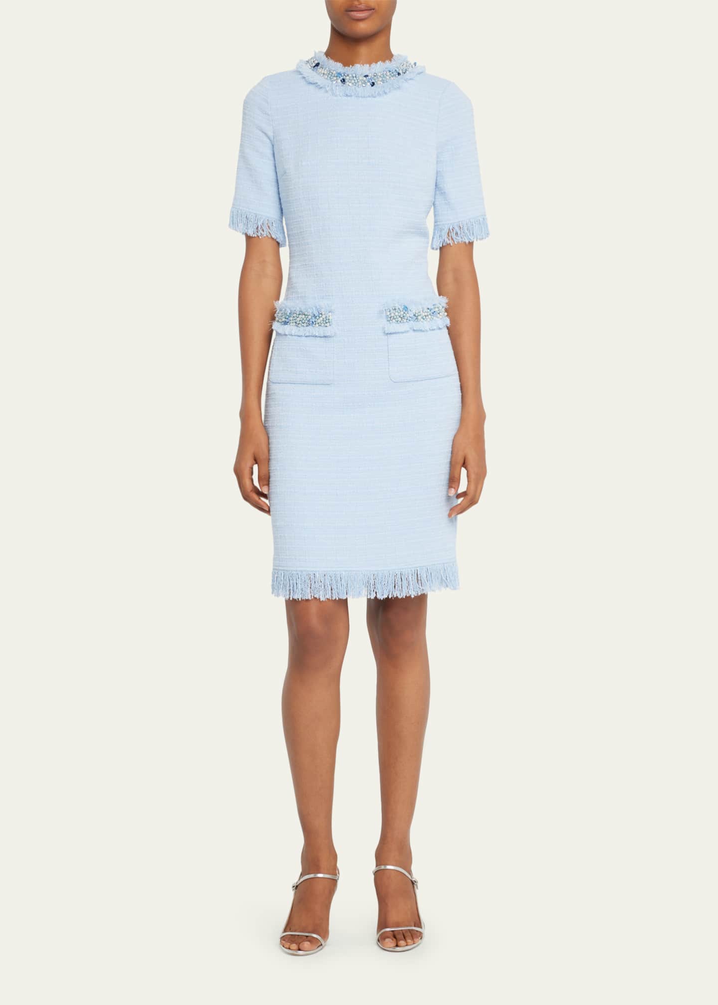 Rickie Freeman for Teri Jon Embellished Tweed Sheath Mini Dress ...