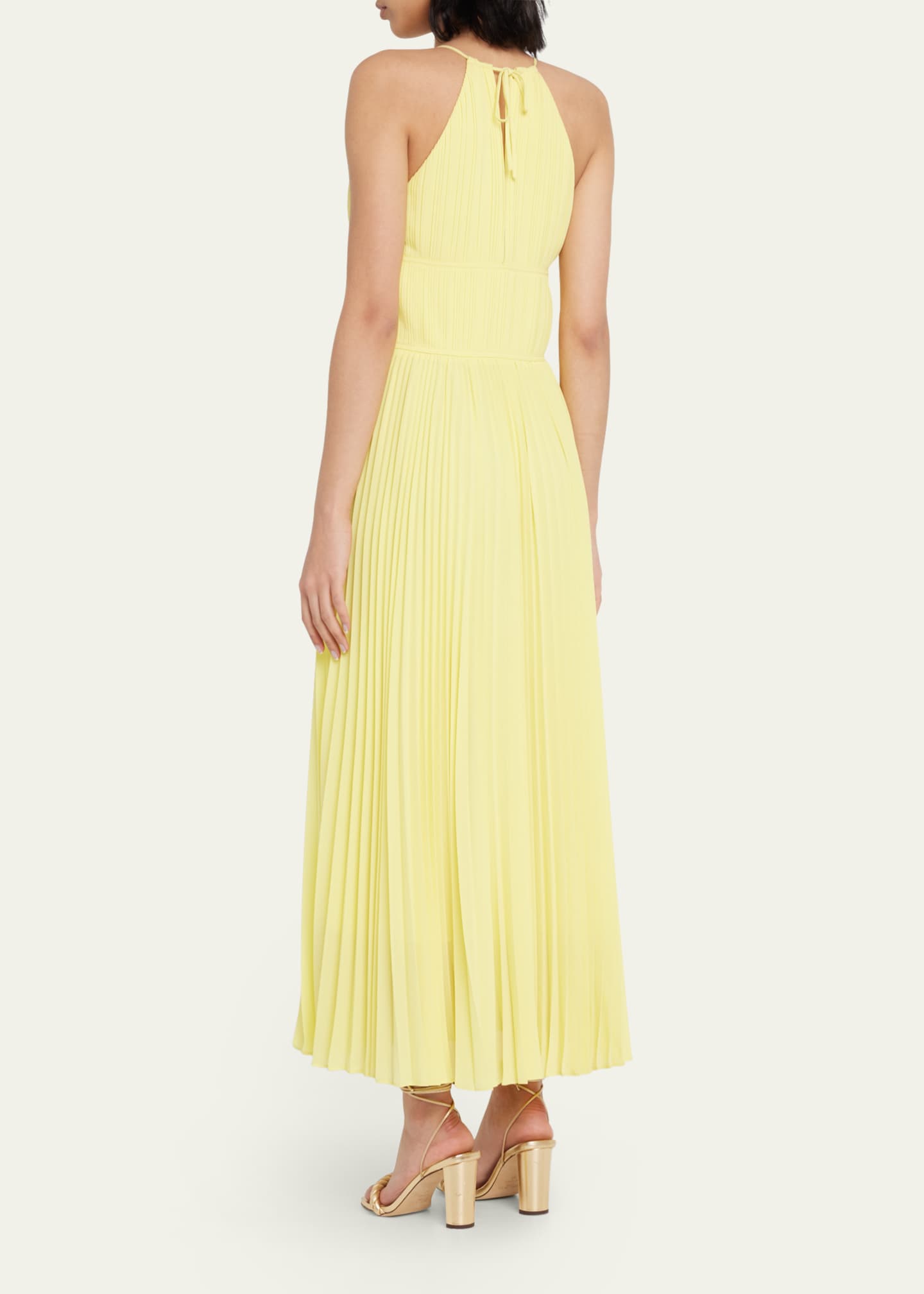 SIMKHAI Carli Plisse Halter Midi Dress - Bergdorf Goodman