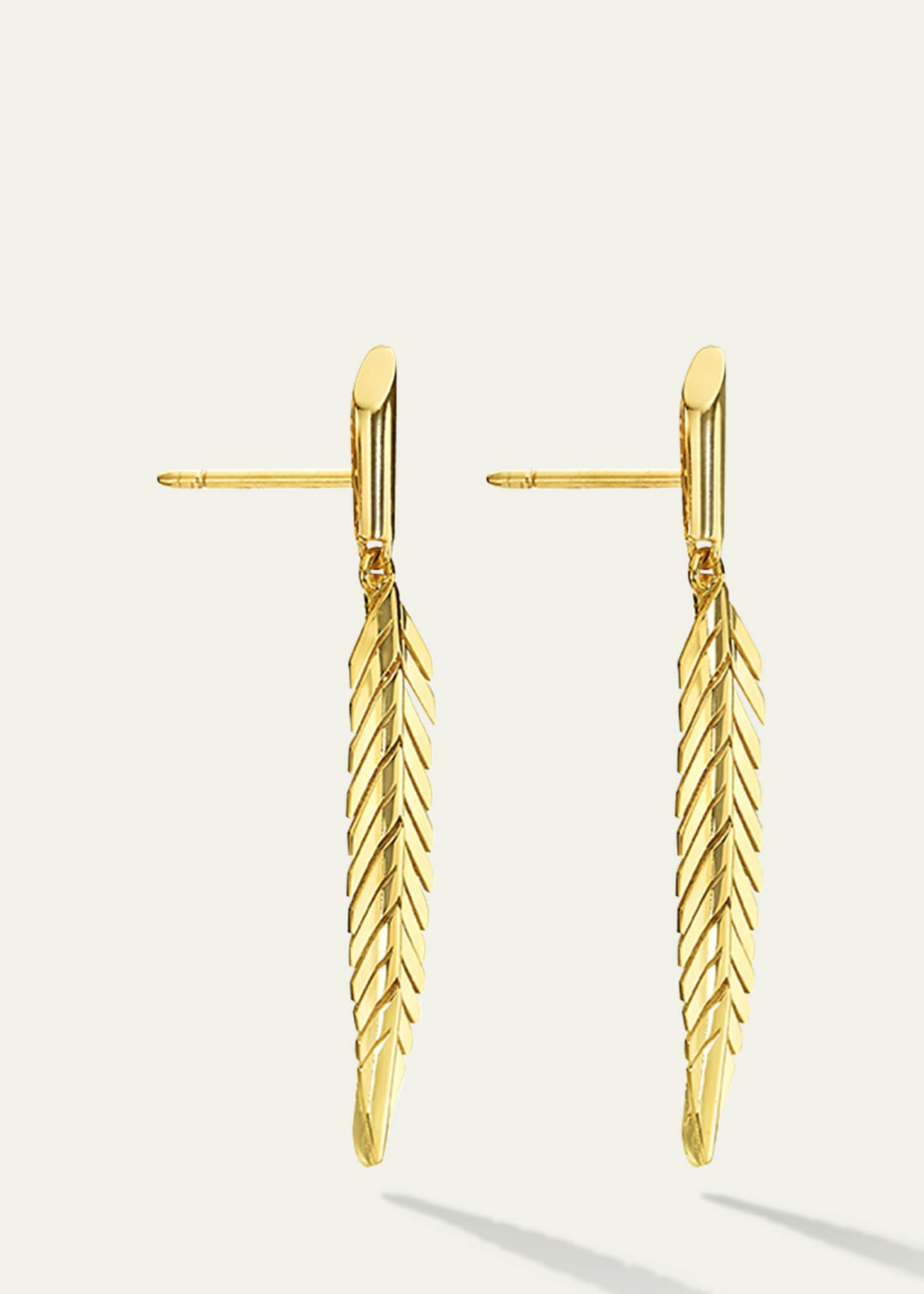 CADAR 18K Yellow Gold Small Feather Drop Earrings - Bergdorf Goodman