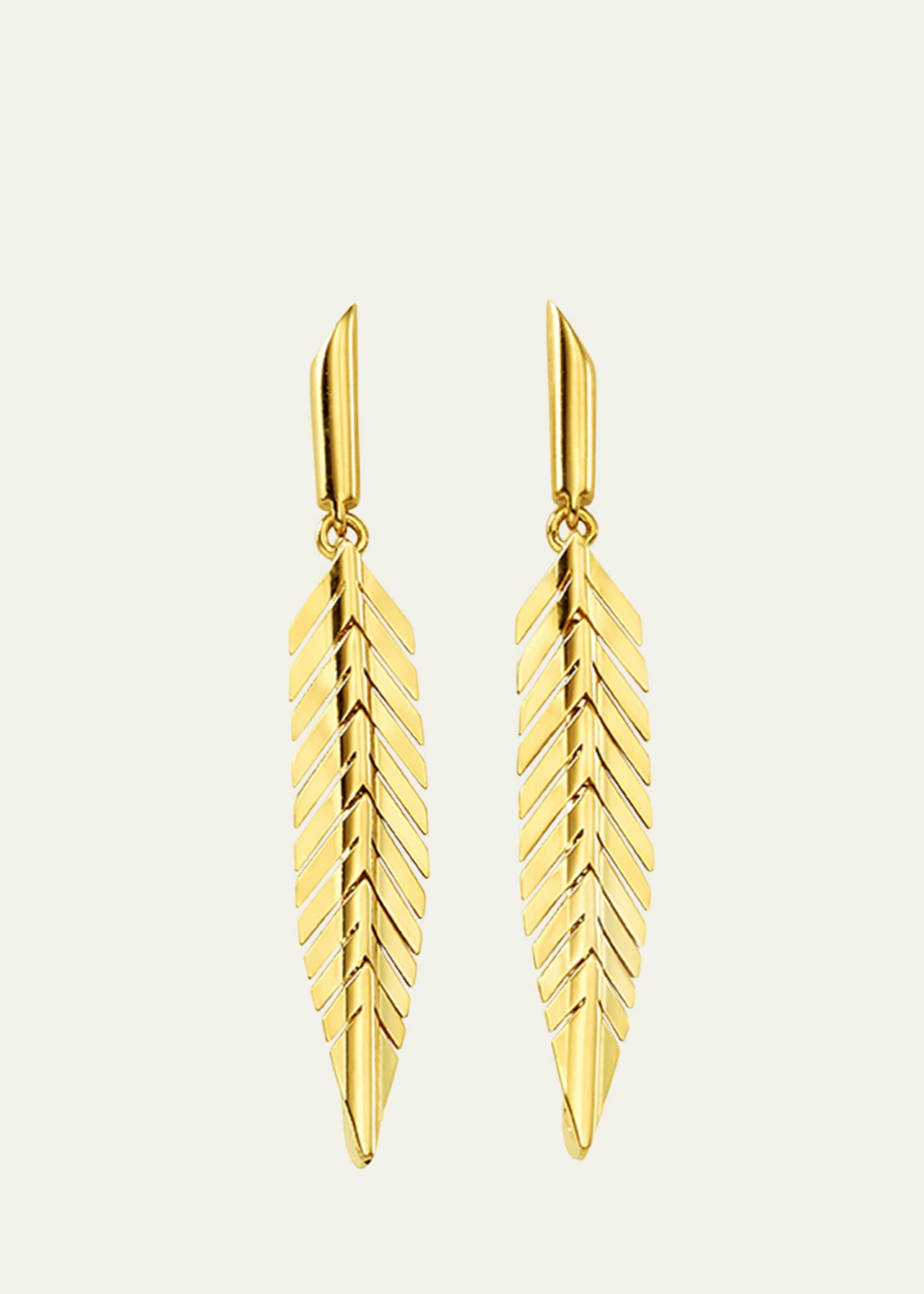 CADAR 18K Yellow Gold Small Feather Drop Earrings - Bergdorf Goodman