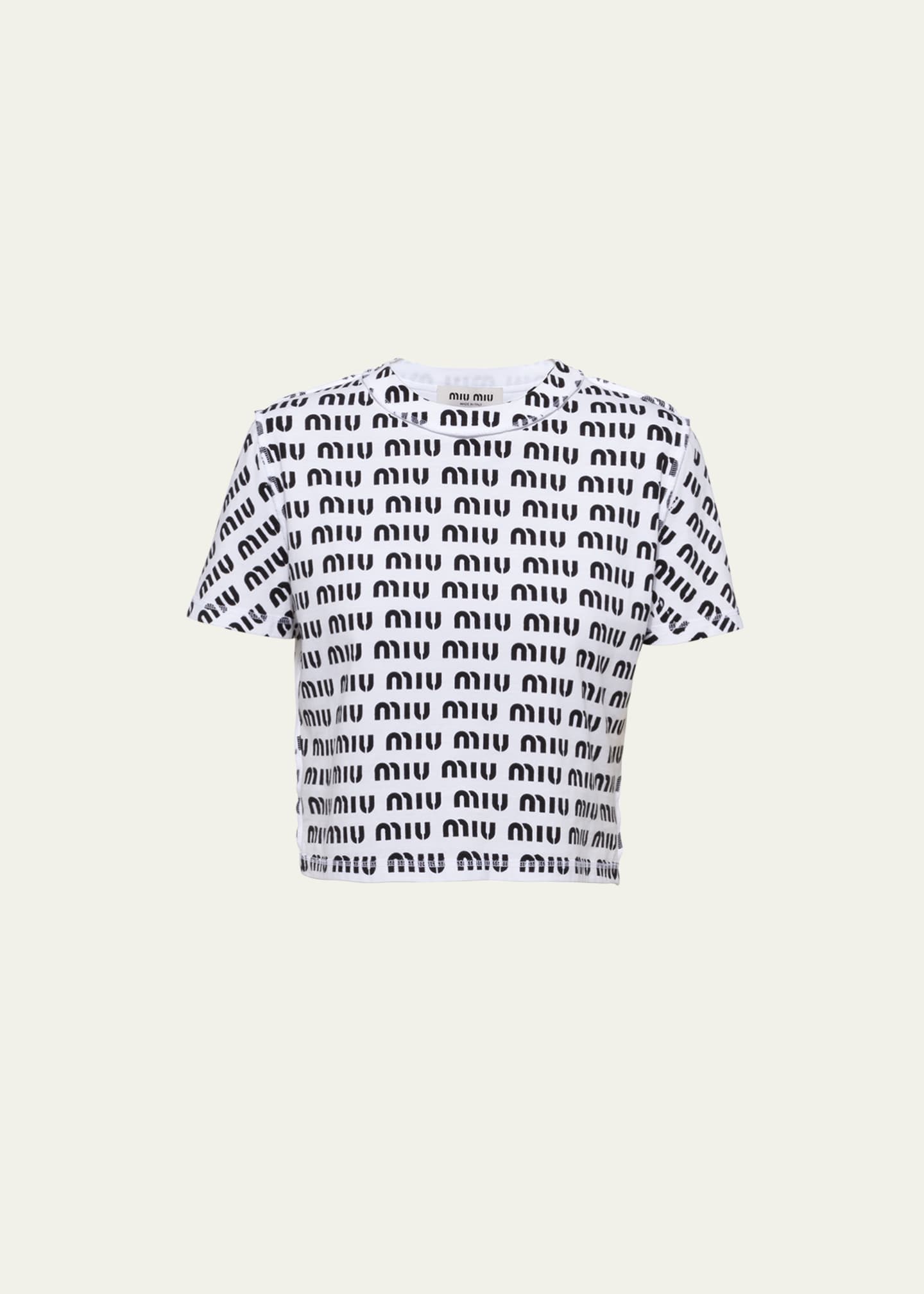 Miu Miu Logo-Print Cotton T-Shirt - Bergdorf Goodman