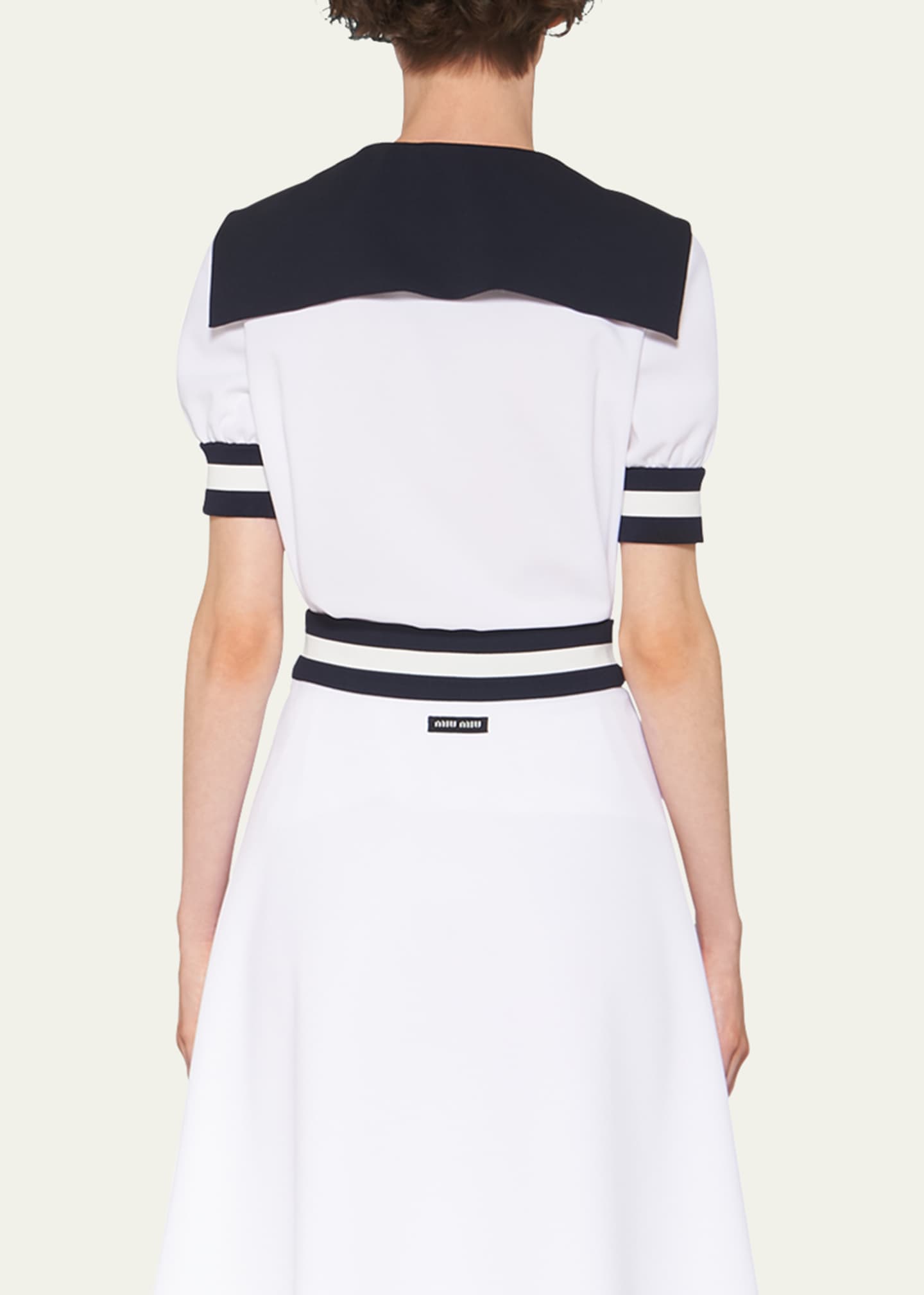 Miu Miu Sailor-Collar Pique Top - Bergdorf Goodman